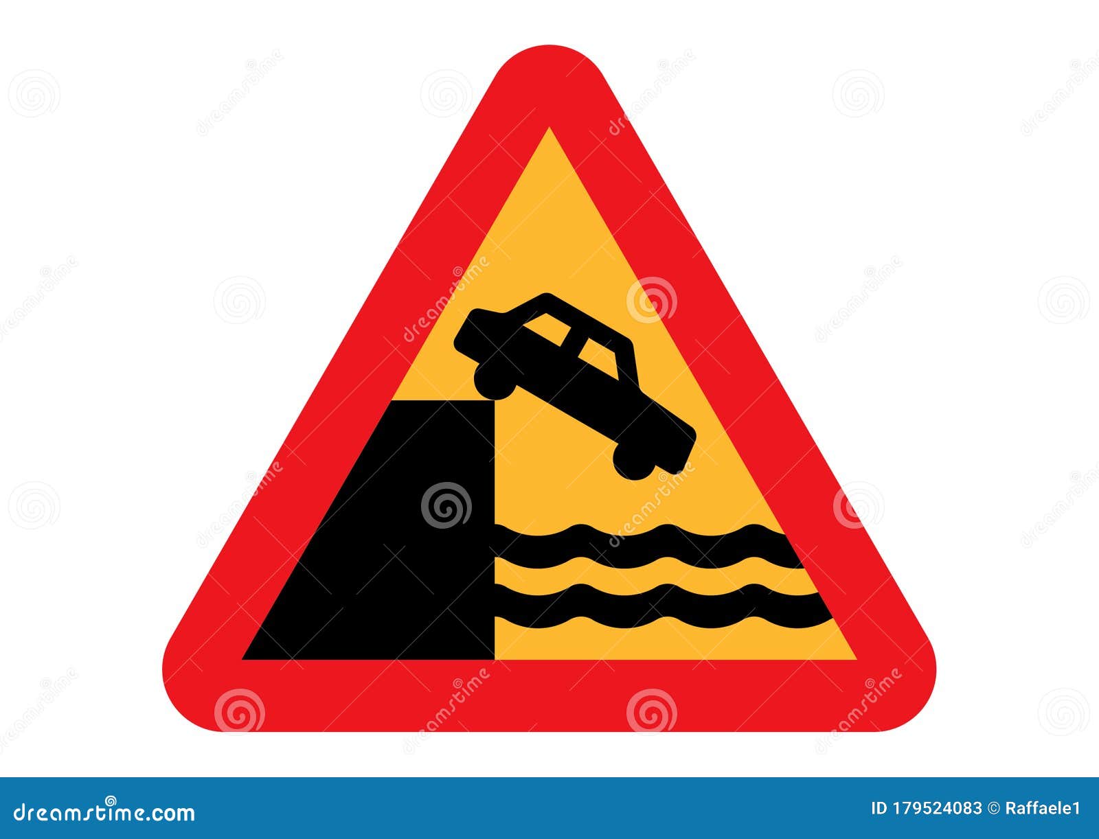 Dont Drive Over a Cliff into the Ocean Stock Illustration ...