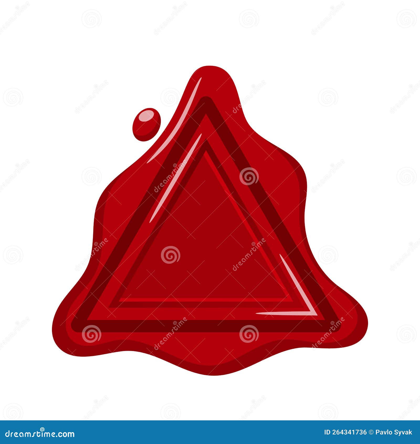 Triangular Wax Seal Stamp. Retro Label, Isolated Red Certificate Tag ...