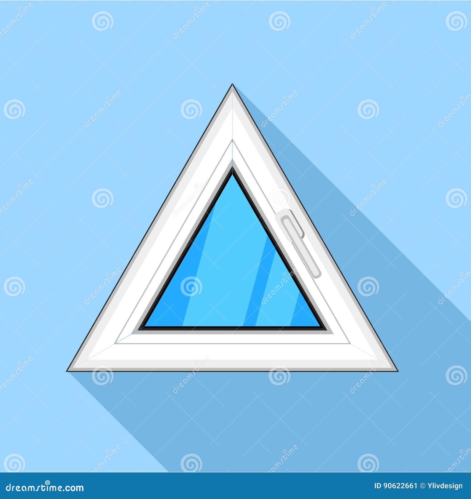 Triangular Window Icon, Flat Style Stock Vector - Illustration of ...
