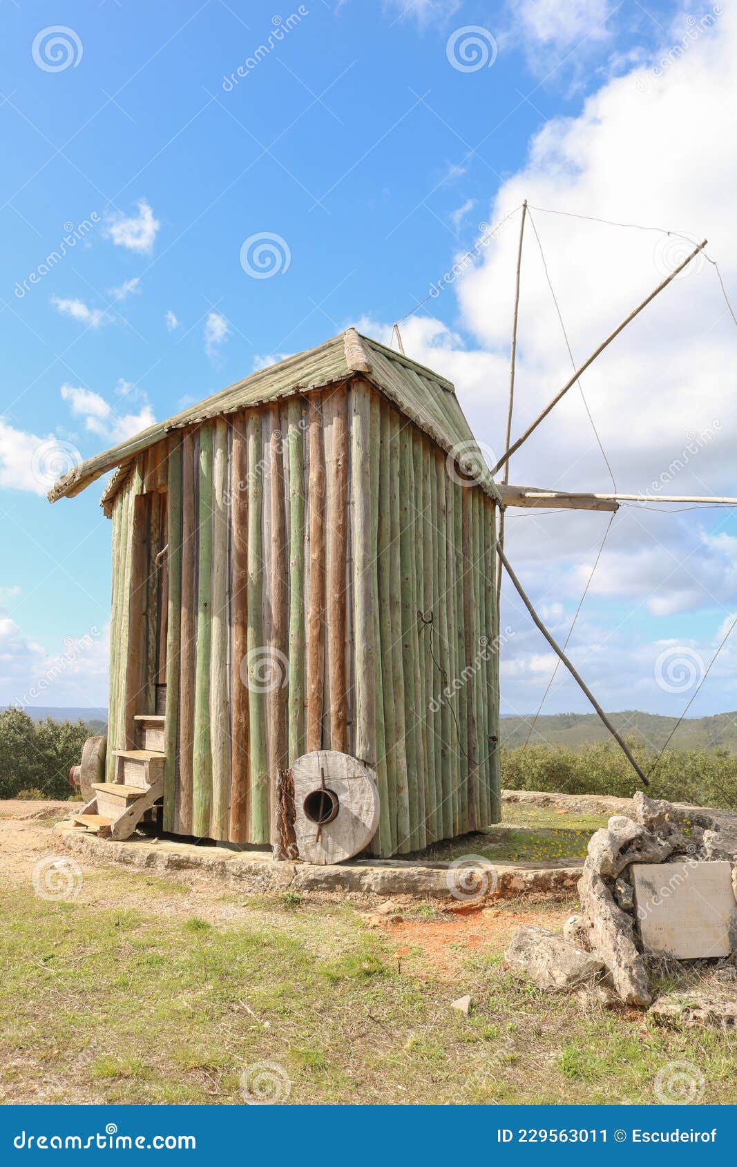 Triangular winmill stock image. Image of outdoor, landmark - 229563011