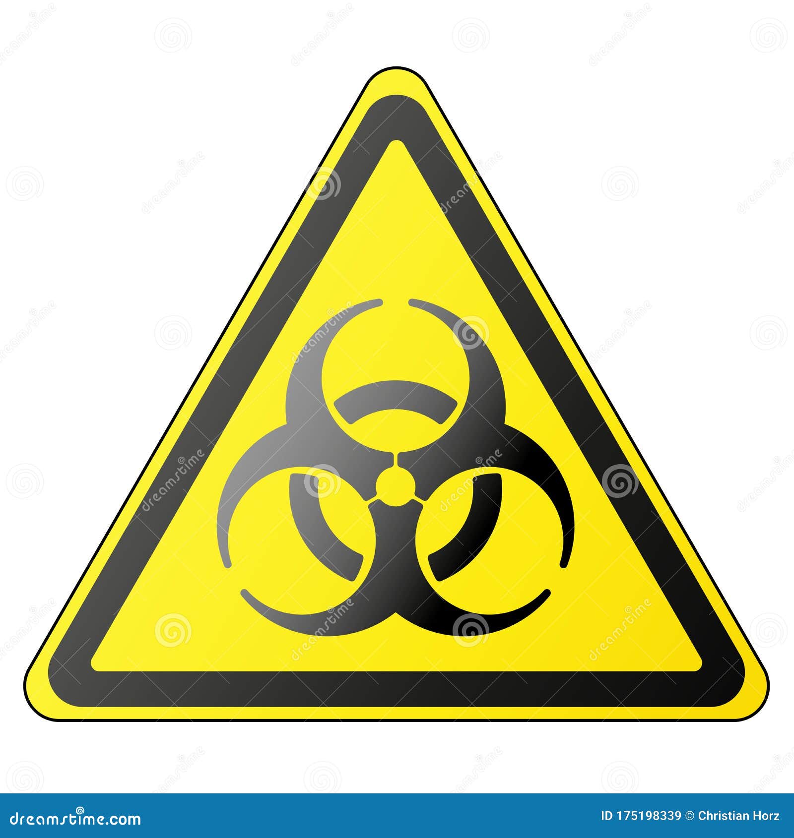 Triangular Yellow and Black Biohazard Warning Sign Stock Vector ...
