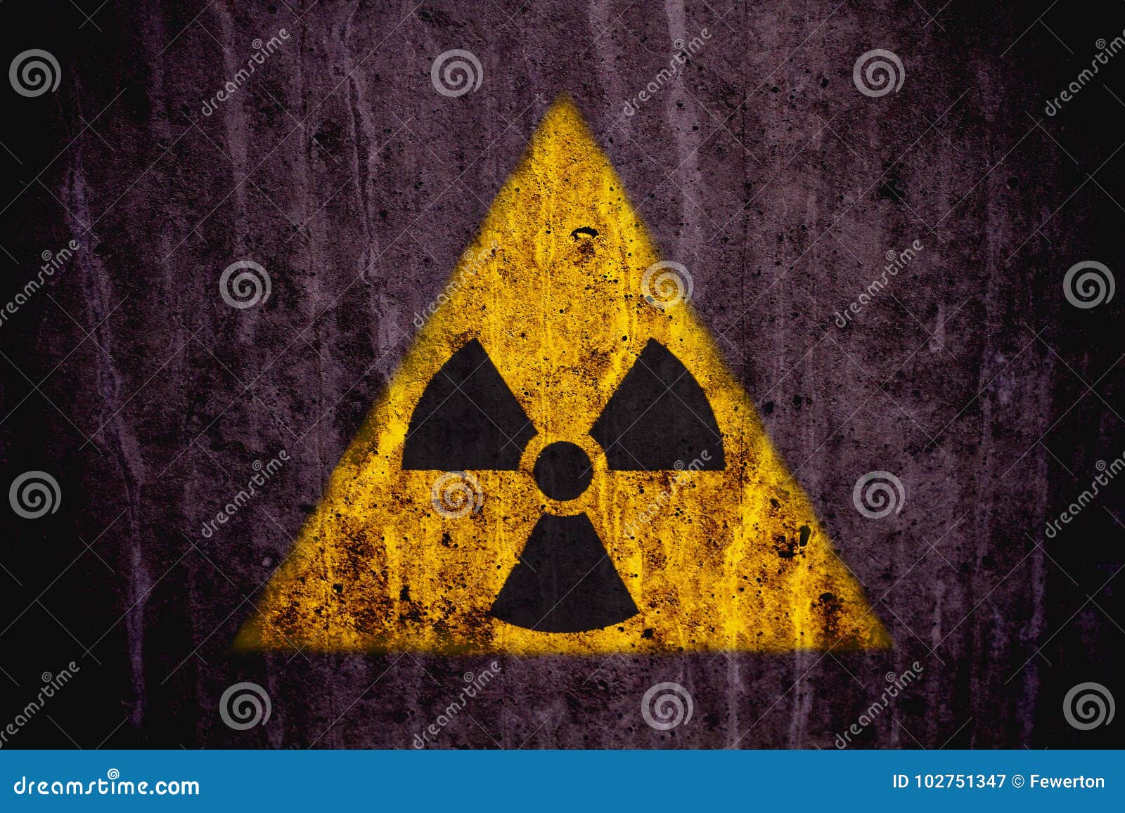 Radioactive Ionizing Radiation Danger Symbol Painted on a Massive ...