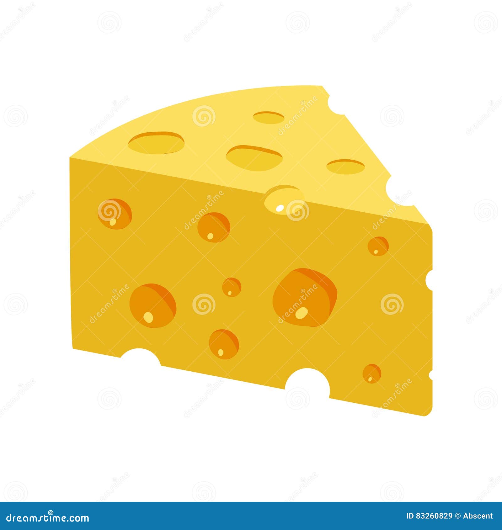 Triangular Yellow Cheese Piece Cartoon Vector | CartoonDealer.com #83260829