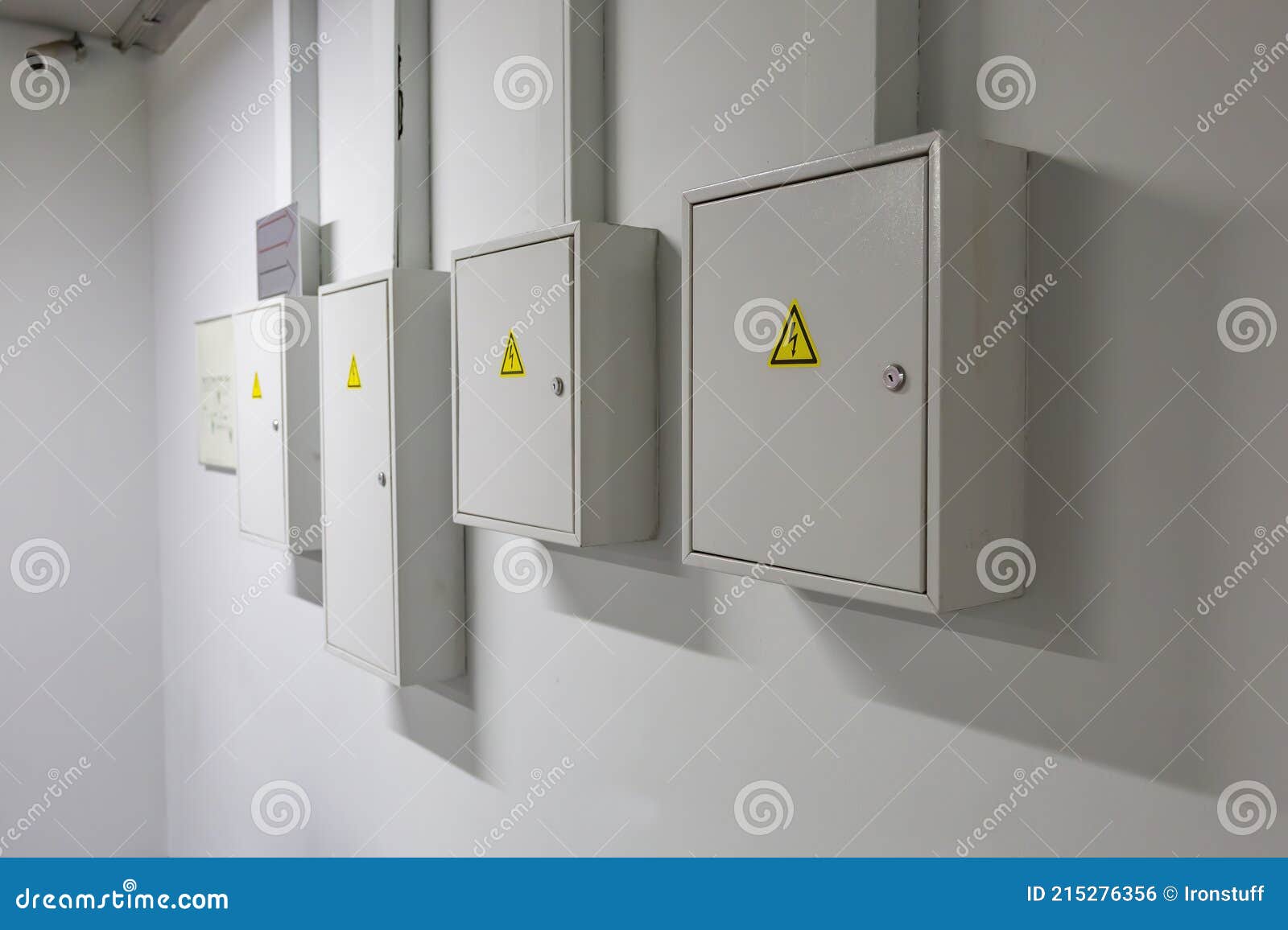 Risk of Electric Shock. Bright Yellow Triangular Sign Stock Photo ...