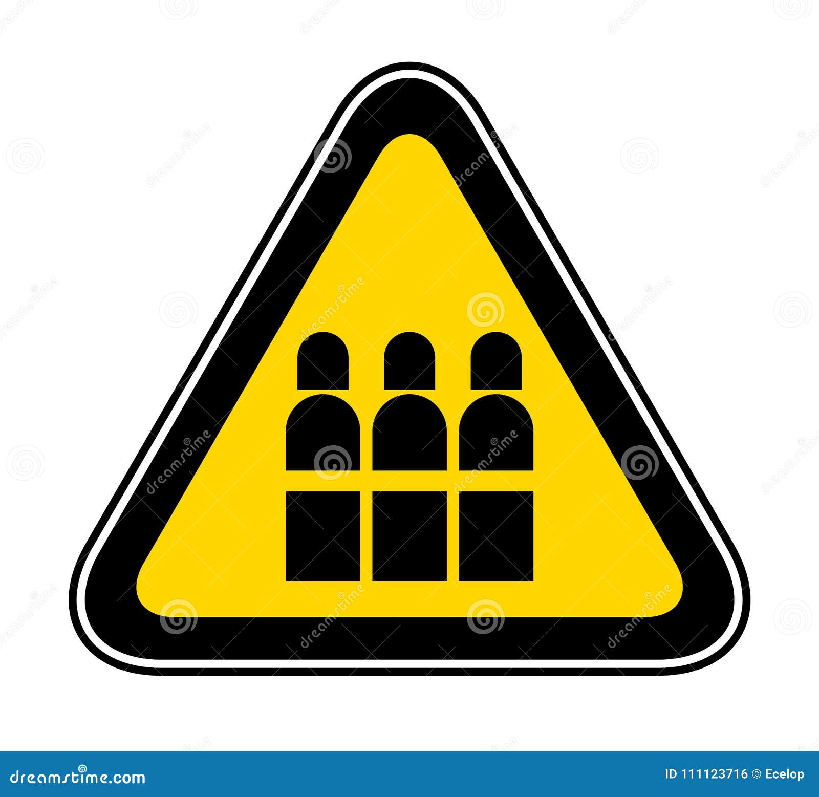 Triangular Warning Hazard Symbol Stock Vector - Illustration of message ...