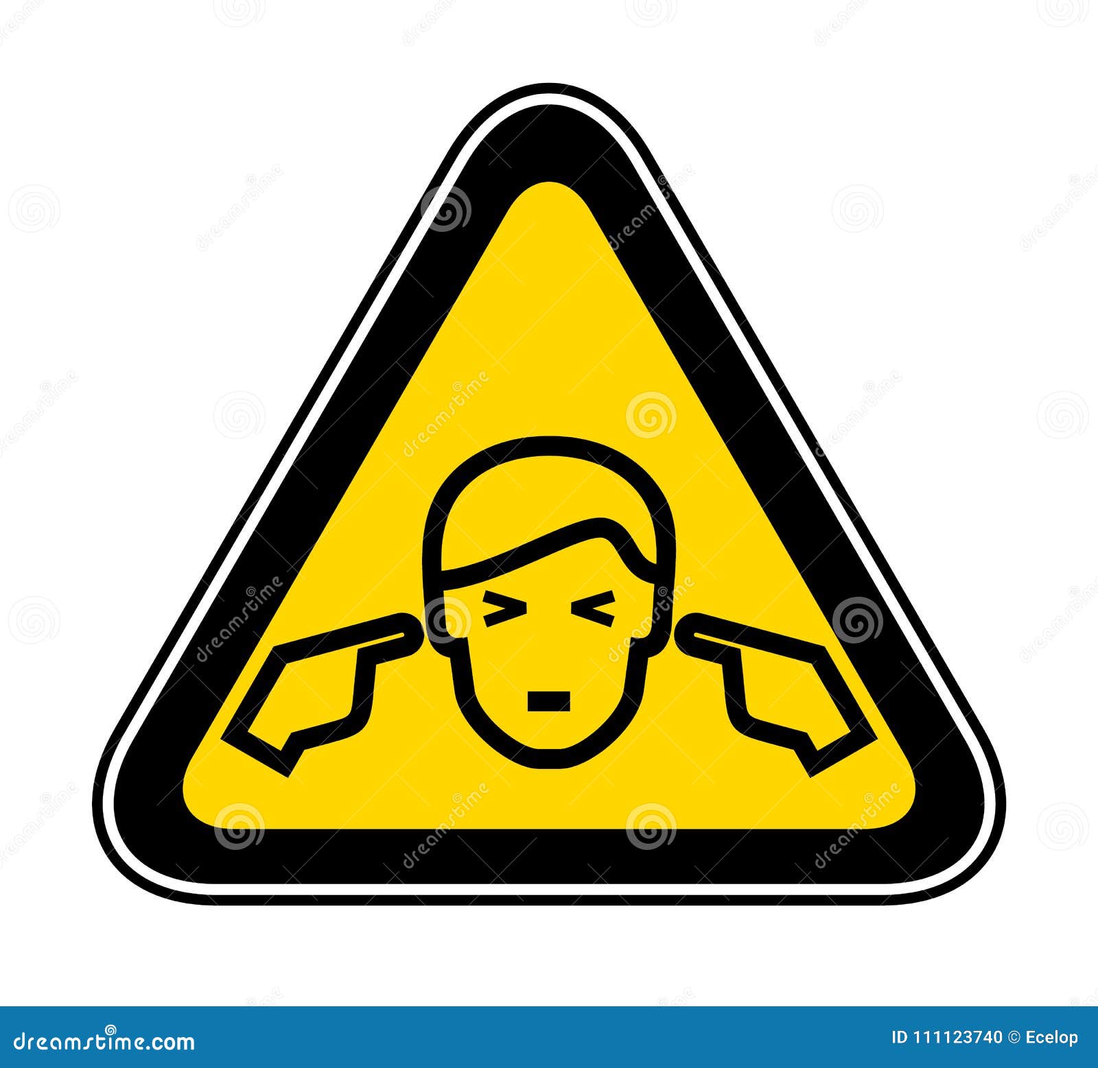 Triangular Warning Hazard Symbol Stock Vector - Illustration of danger ...