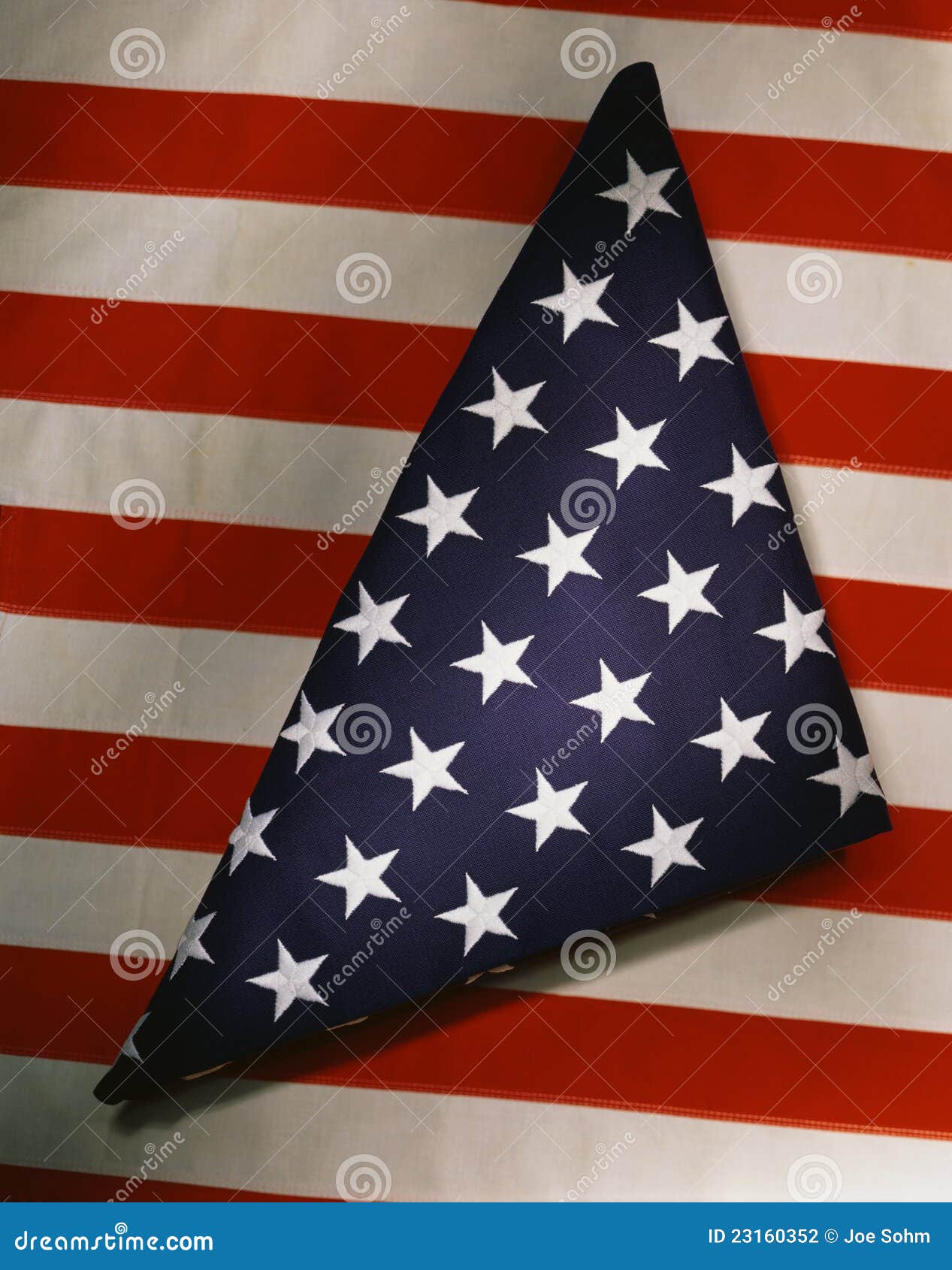 Triangularly Folded American Flag Stock Photo - Image of government ...
