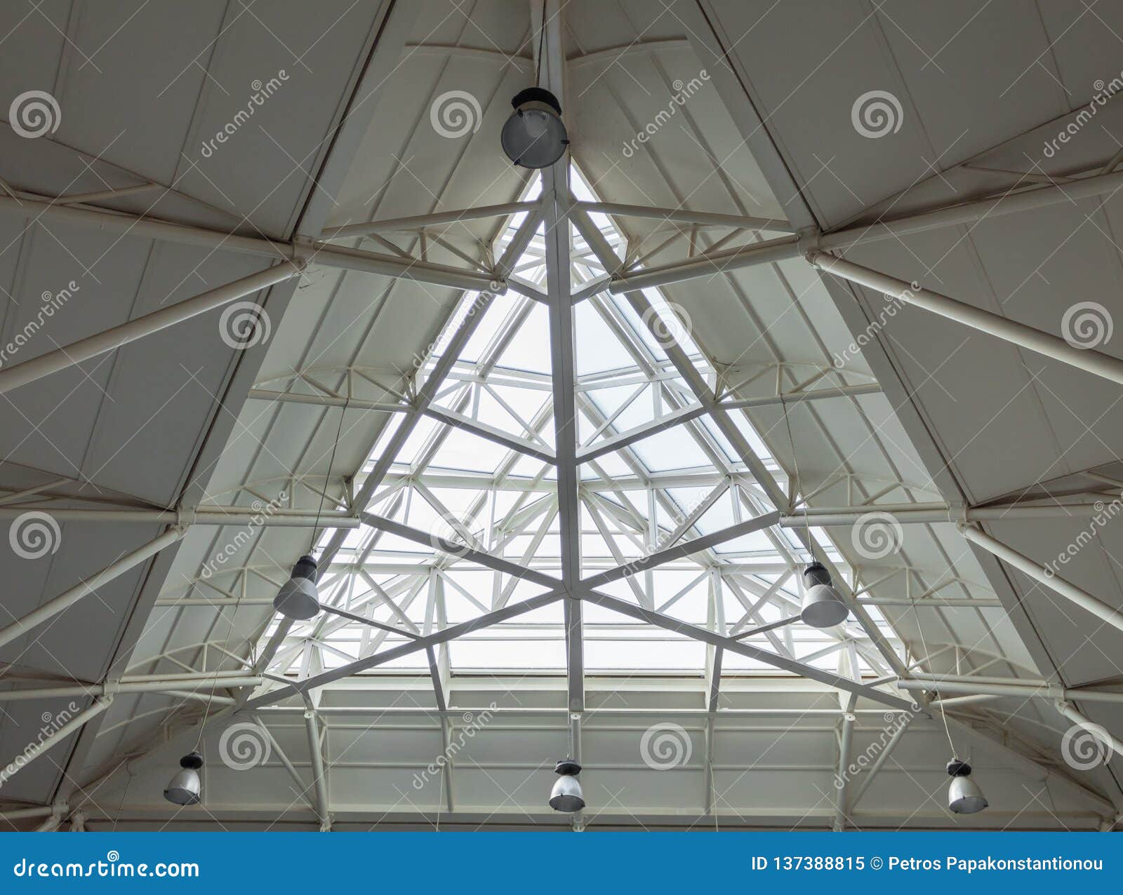 Triangulate Skylight Building Roof Stock Image - Image of indoor, floor ...
