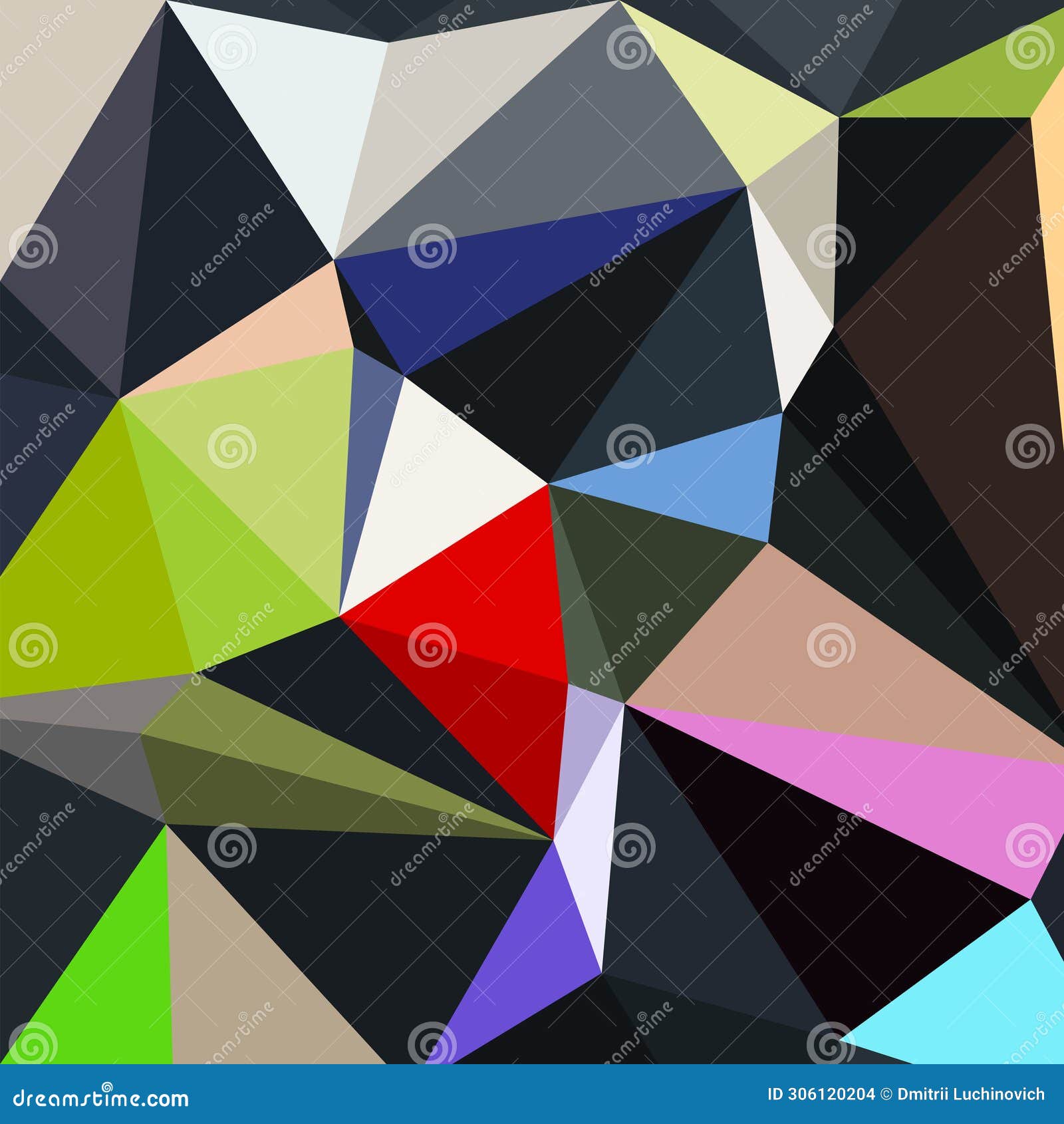 Triangles Multicolor Background, Color Crystals. Low Polygonal Mosaic ...
