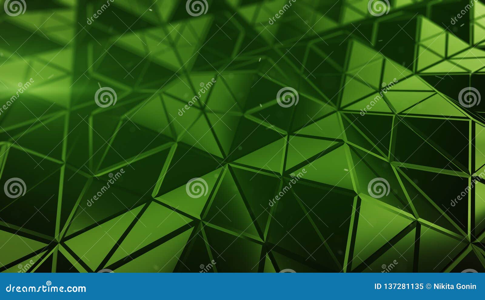 Triangulated Green Surface Abstract 3d Rendering Stock Illustration ...