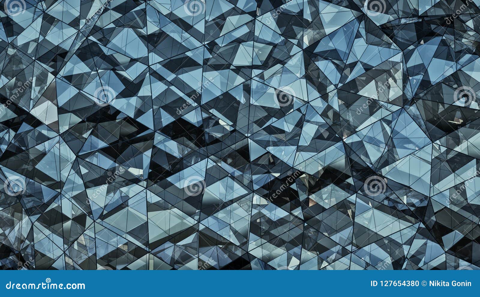 Triangulated Multilayered Glass Shape Abstract 3D Rendering Stock ...