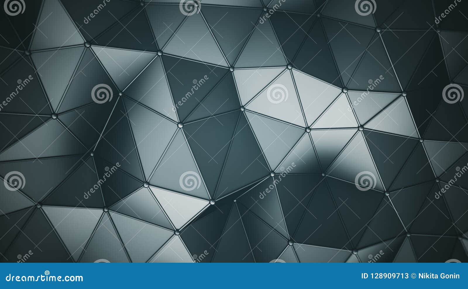 Triangulated Polygonal Surface 3D Render Stock Illustration ...