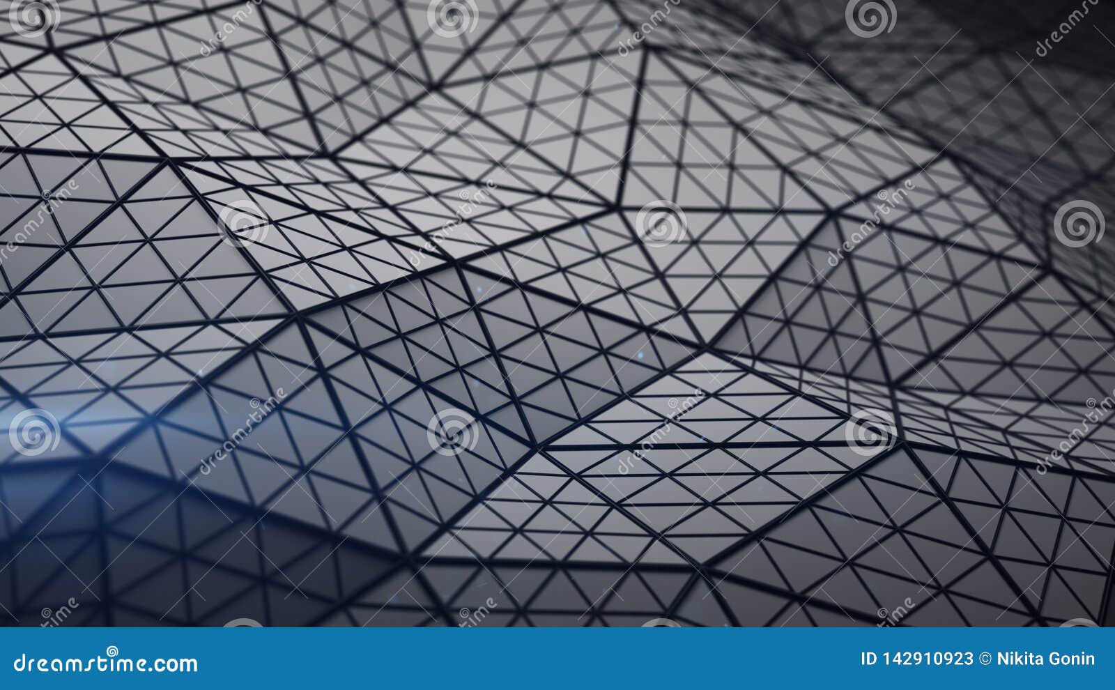 Triangulated Shape with Subdivided Polygons 3D Rendering Stock ...