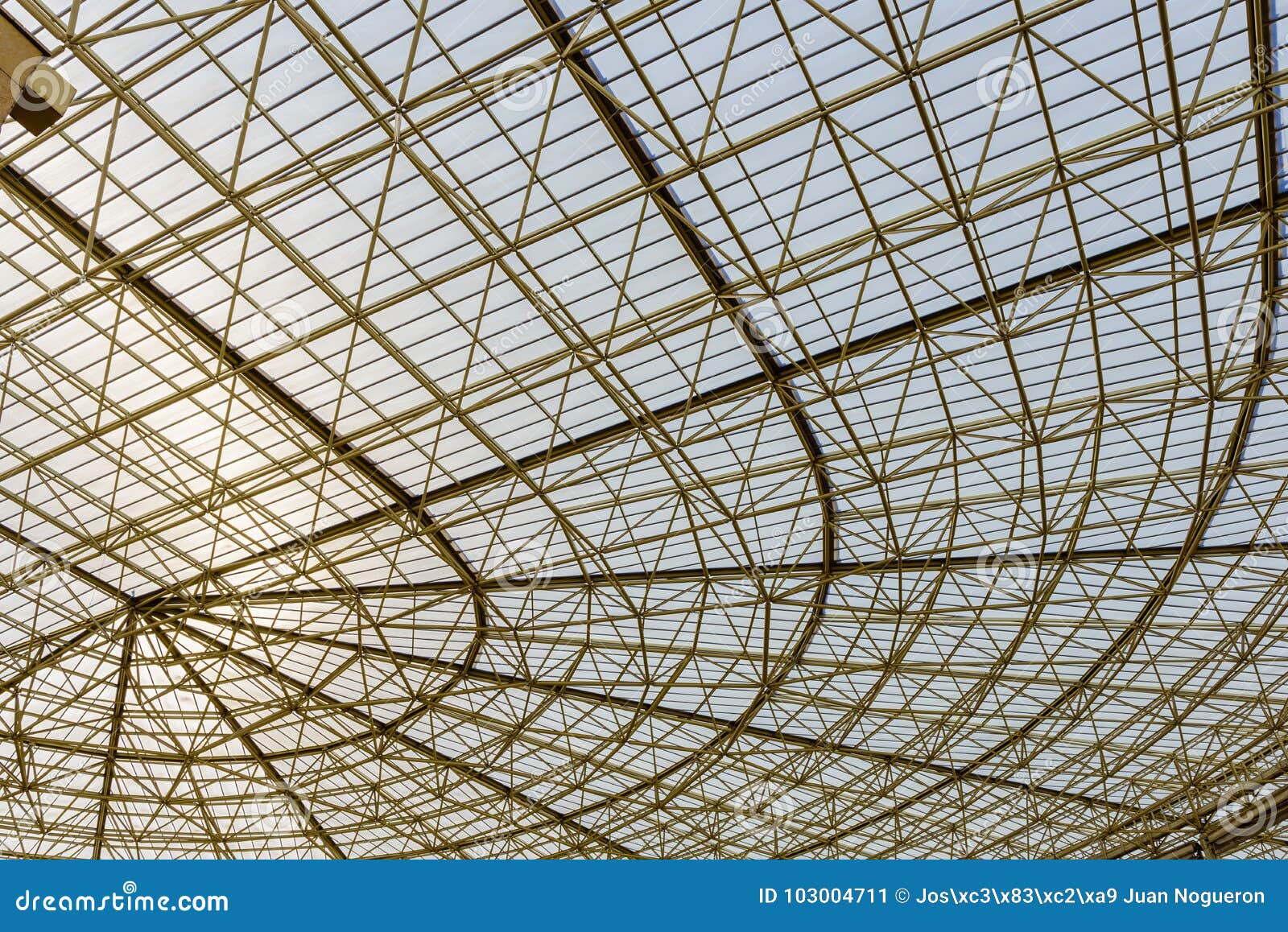 Triangulated Structure Cover with Polycarbonate Stock Image - Image of ...