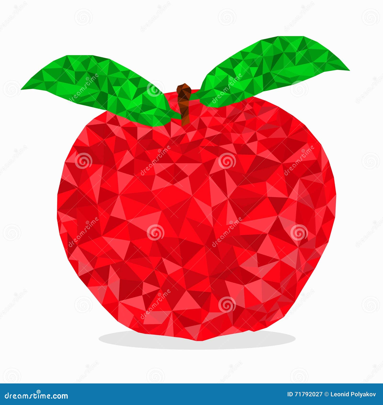 Triangulation Art Red Apple of Small Triangles Stock Vector ...