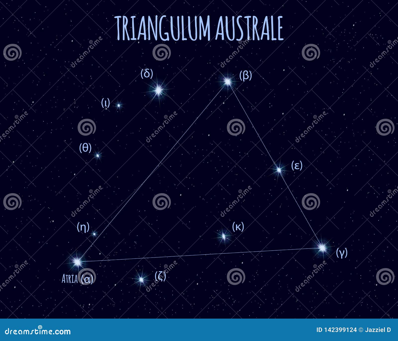 Triangulum Australe Constellation. Starry Night Sky. Zodiac Sign ...