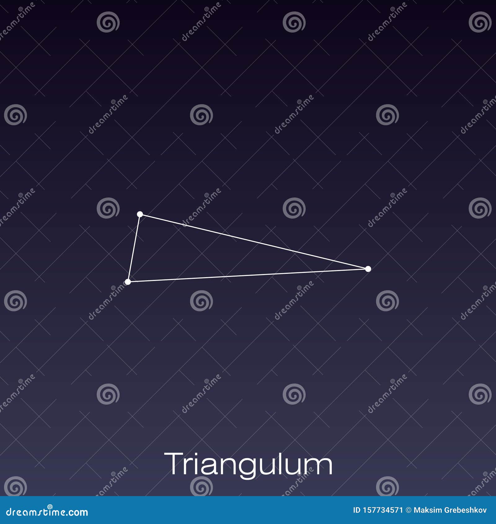 Triangulum Constellation. Starry Night Sky. Zodiac Sign. Cluster Of ...