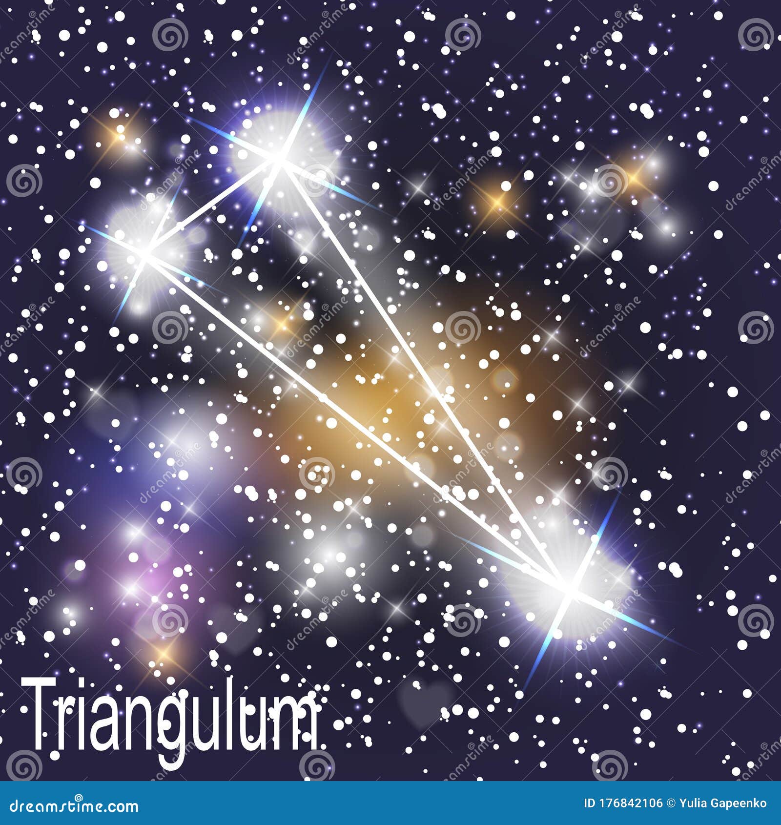 Triangulum Constellation with Beautiful Bright Stars on the Background ...