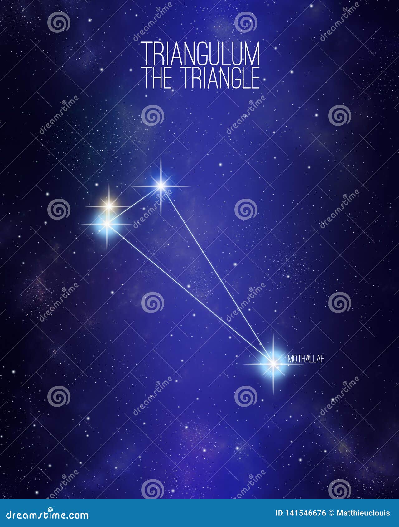 Triangulum the Triangle Constellation on a Starry Space Background with ...
