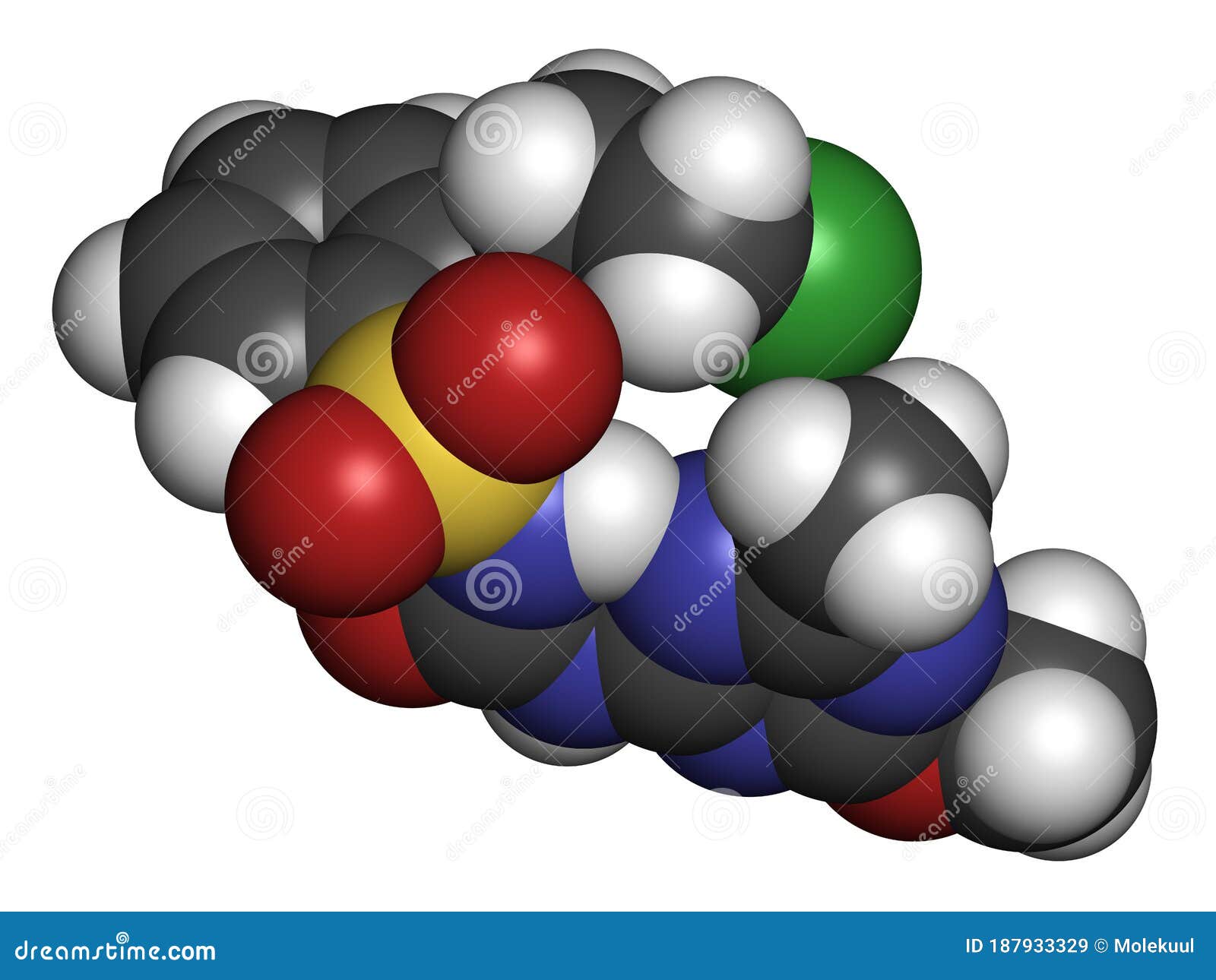 Triasulfuron Herbicide Molecule. 3D Rendering. Atoms Are Represented As ...