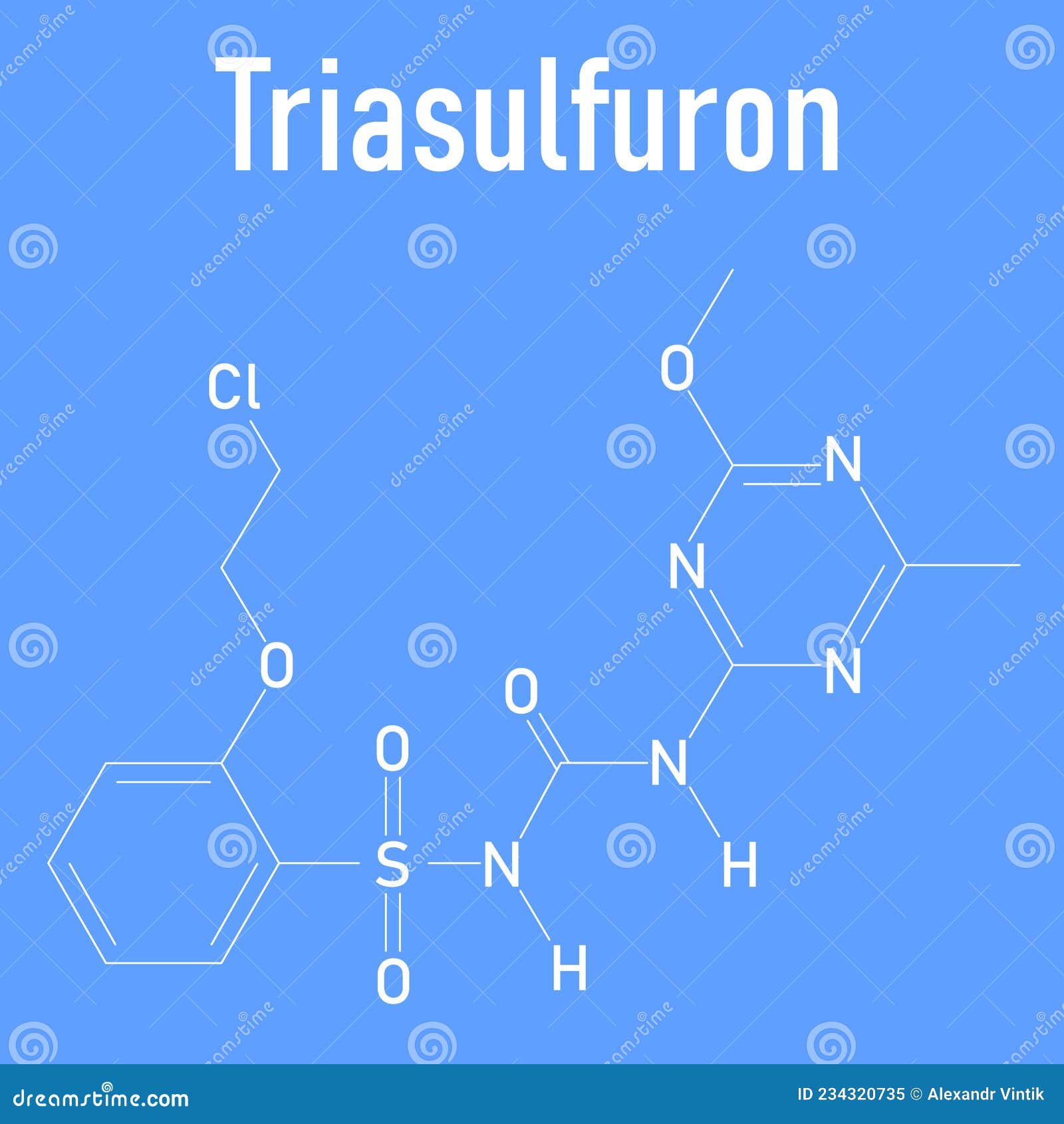 Triasulfuron Herbicide Molecule. Skeletal Formula Stock Illustration ...