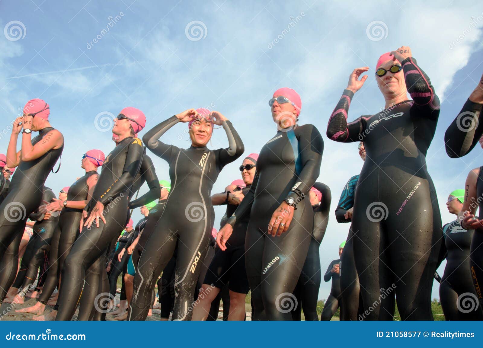 Triathlete Swimmers at Starting Line Editorial Photography - Image of ...