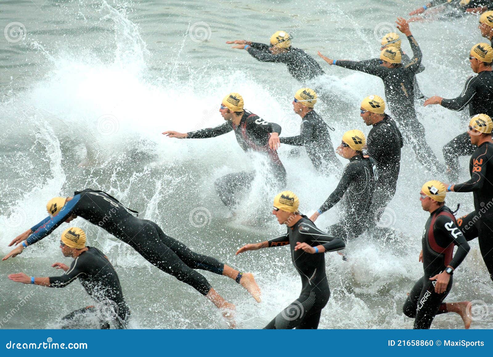 Triathletes on Start of Triathlon Editorial Image - Image of outdoors ...