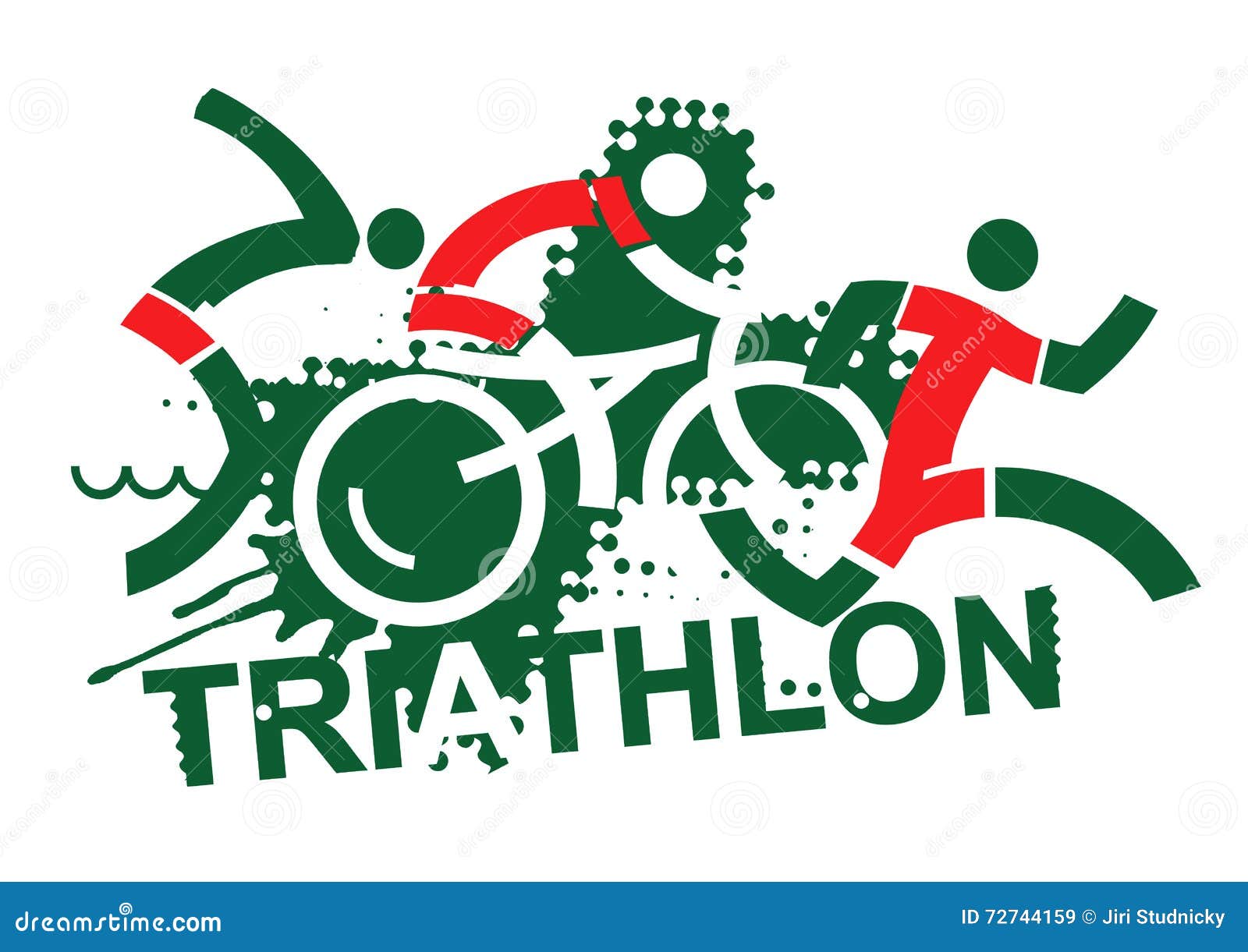 Triathlon race. stock vector. Illustration of element - 72744159