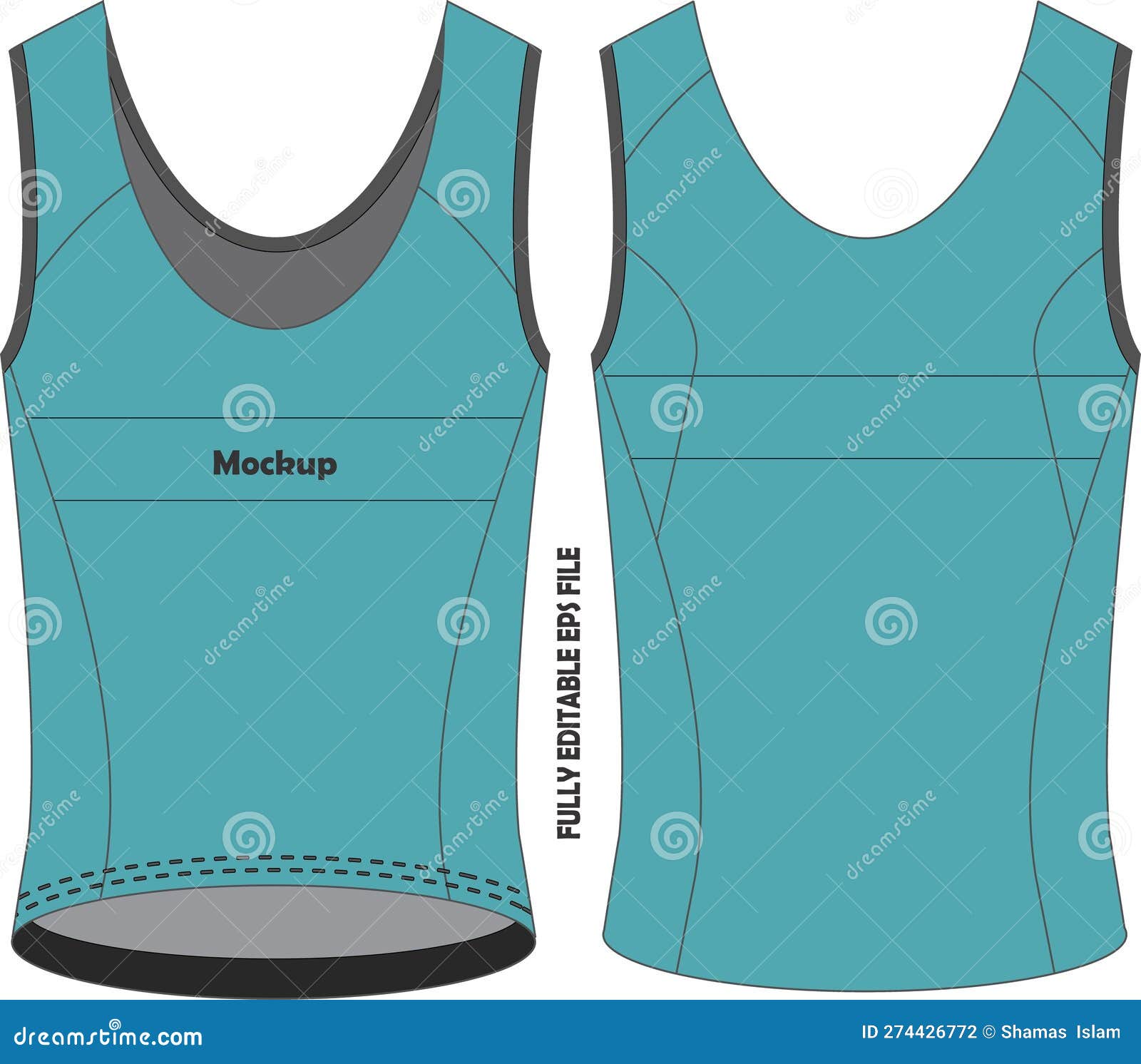 Triathlon Running Vest Mockup Illustration Vector Stock Vector ...