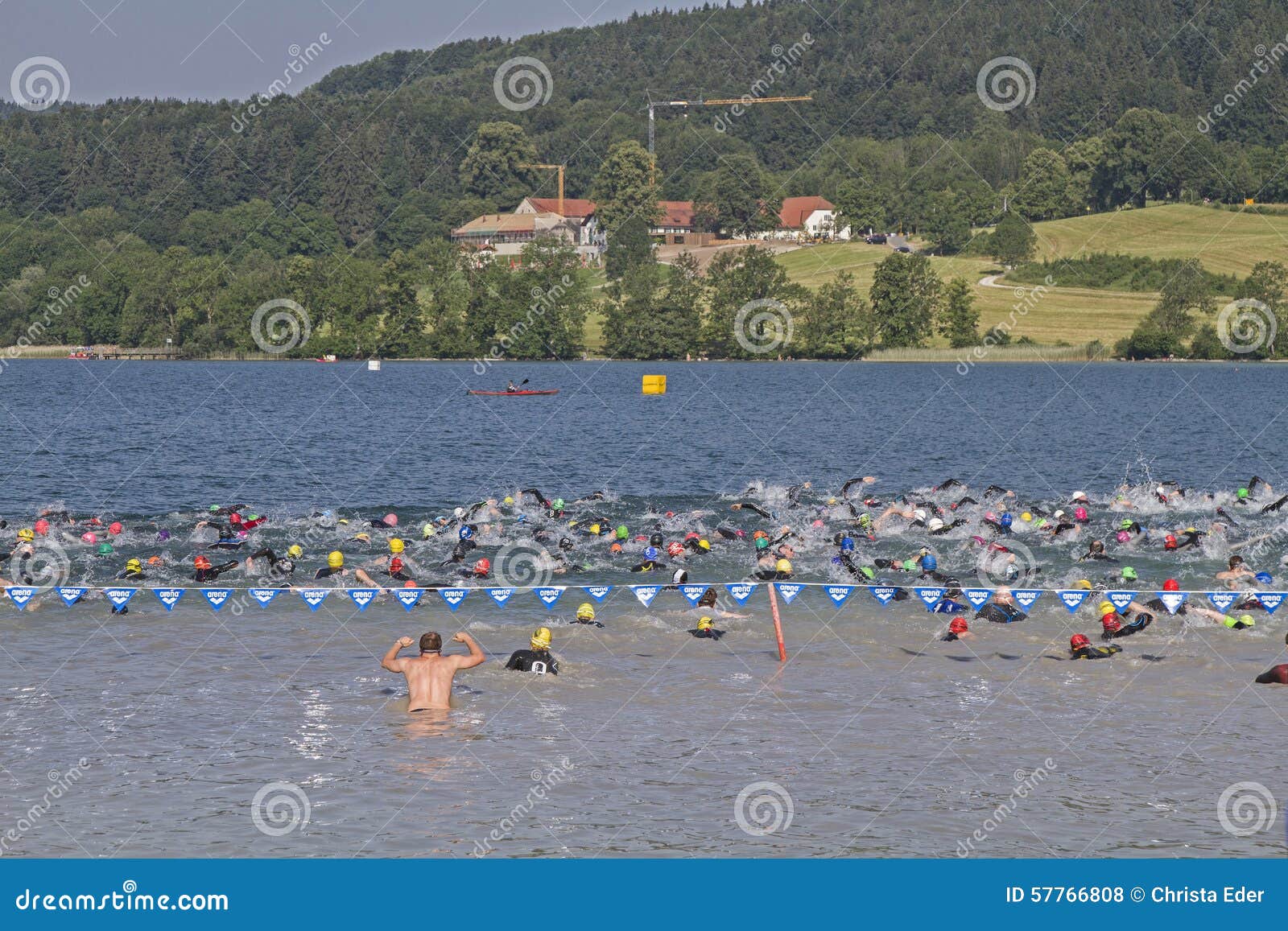 Triathlon start editorial stock photo. Image of float - 57766808