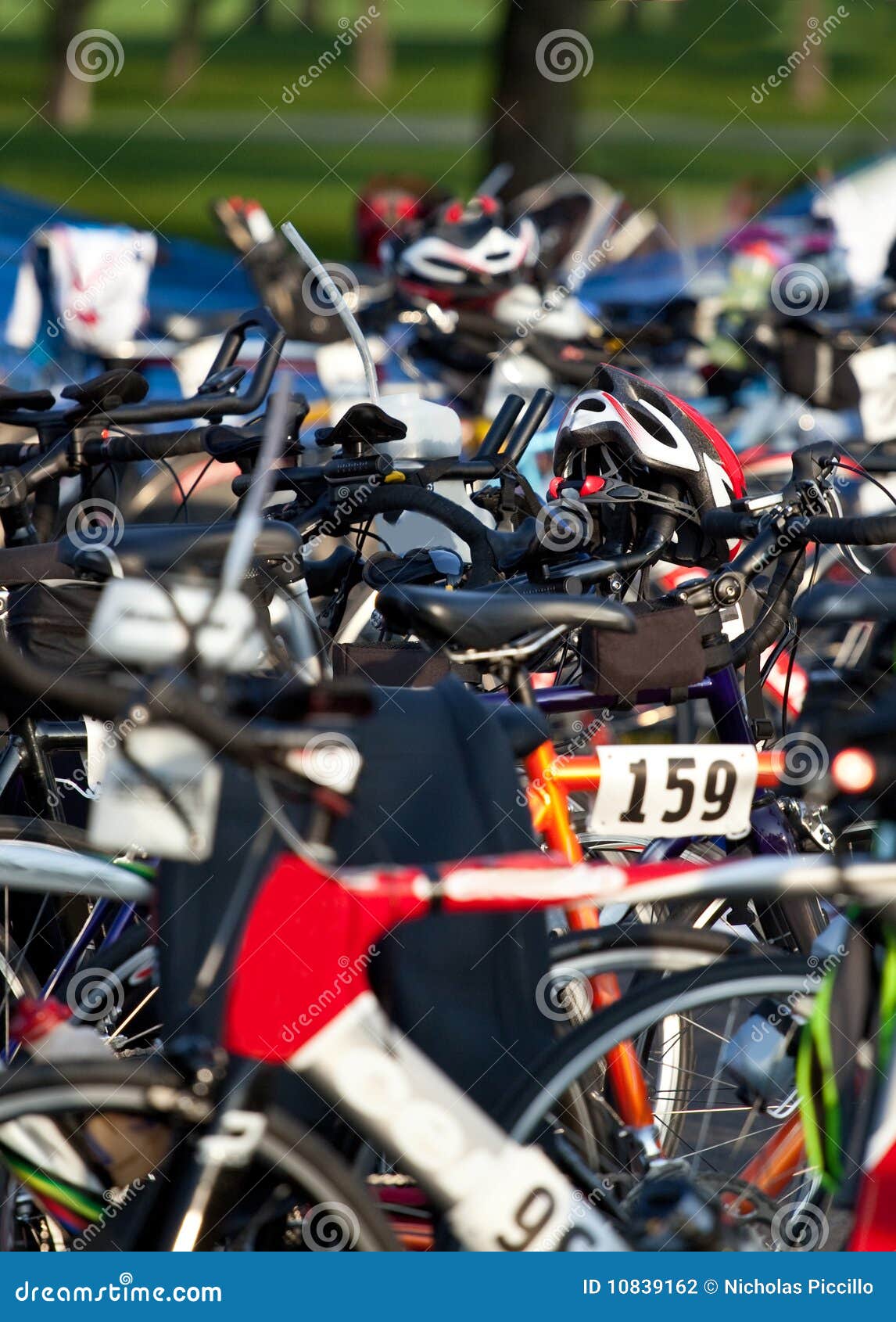 Triathlon Transition Area stock photo. Image of equipment - 10839162