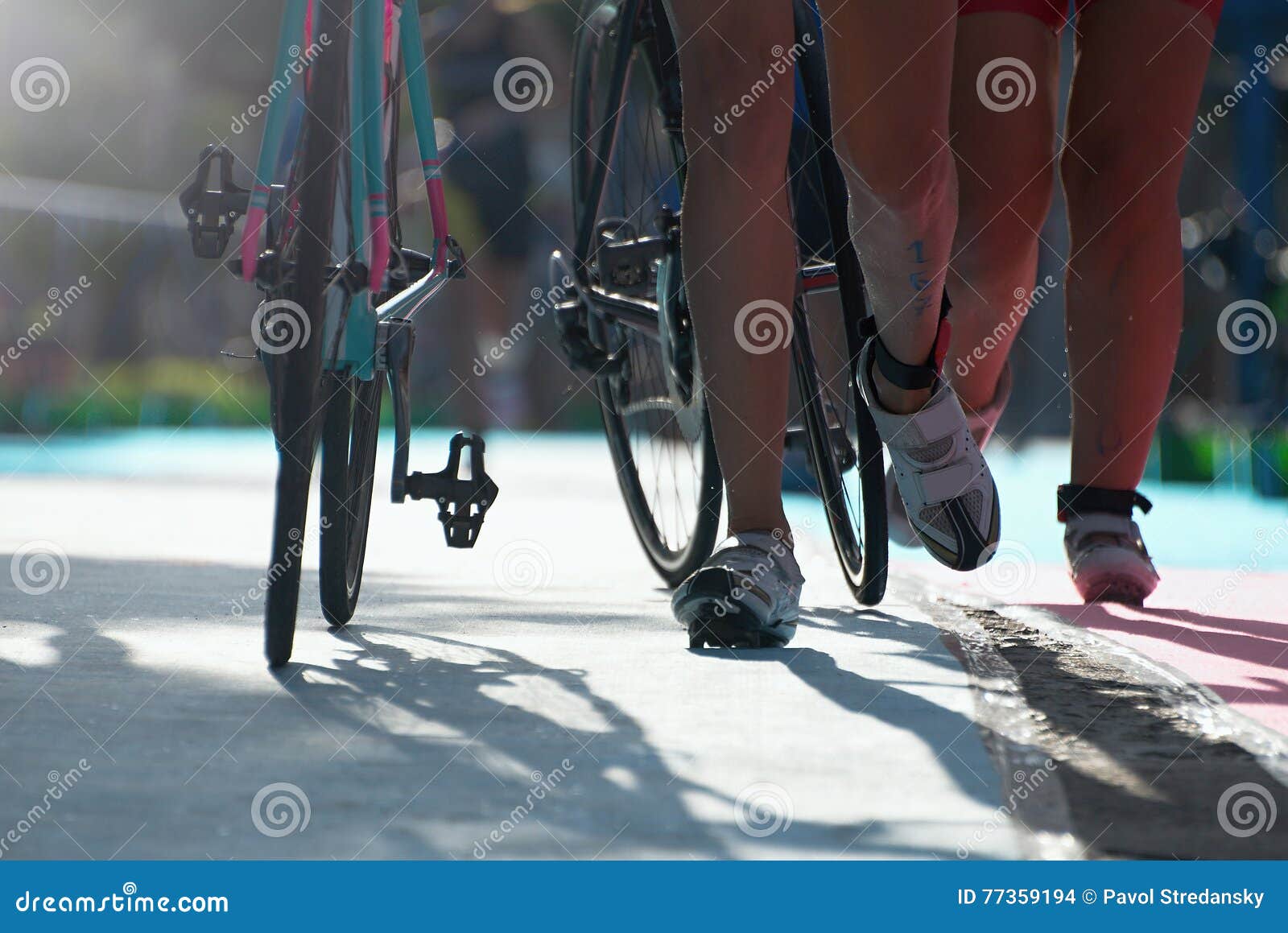 Triathlon the Transition Zone Stock Photo - Image of triathlon ...