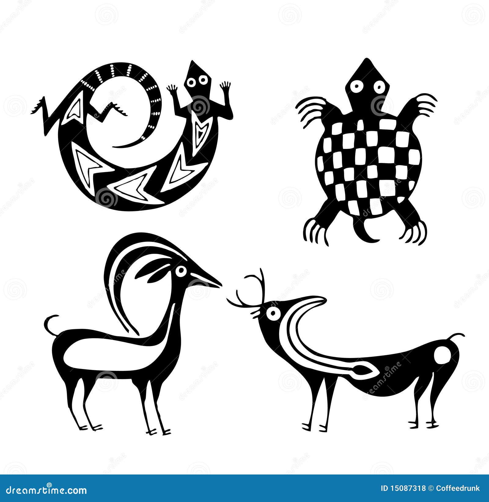 Tribal animals stock vector. Illustration of simplistic - 15087318