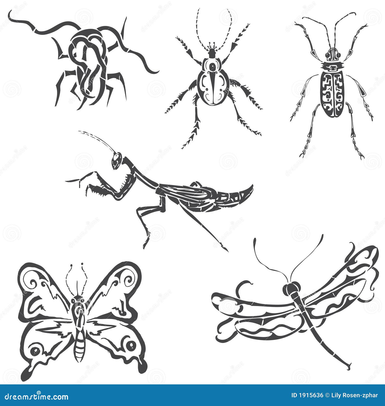 Tribal animals stock vector. Illustration of flight, mantis - 1915636