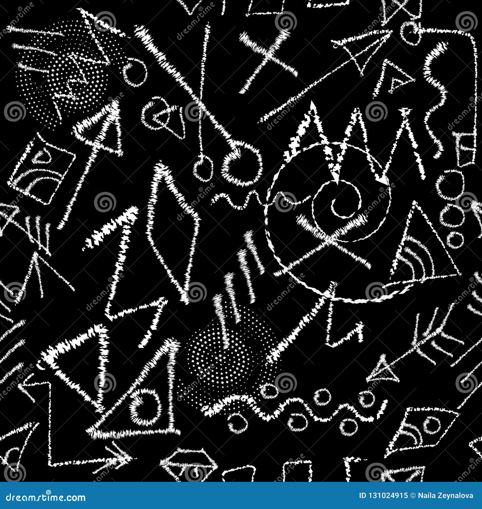 Tribal Apache Vector Seamless Border Pattern. Black And White Or ...