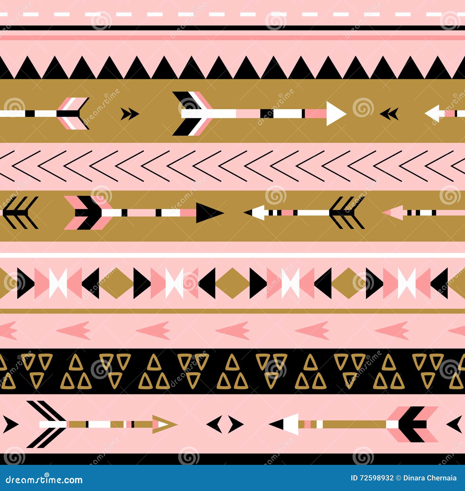 Tribal Arrows Boho Seamless Pattern Stock Illustrations – 1,077 Tribal ...