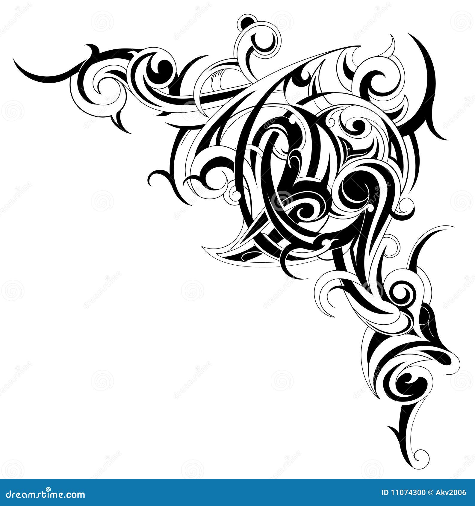 Tribal art abstraction stock vector. Illustration of scroll - 11074300