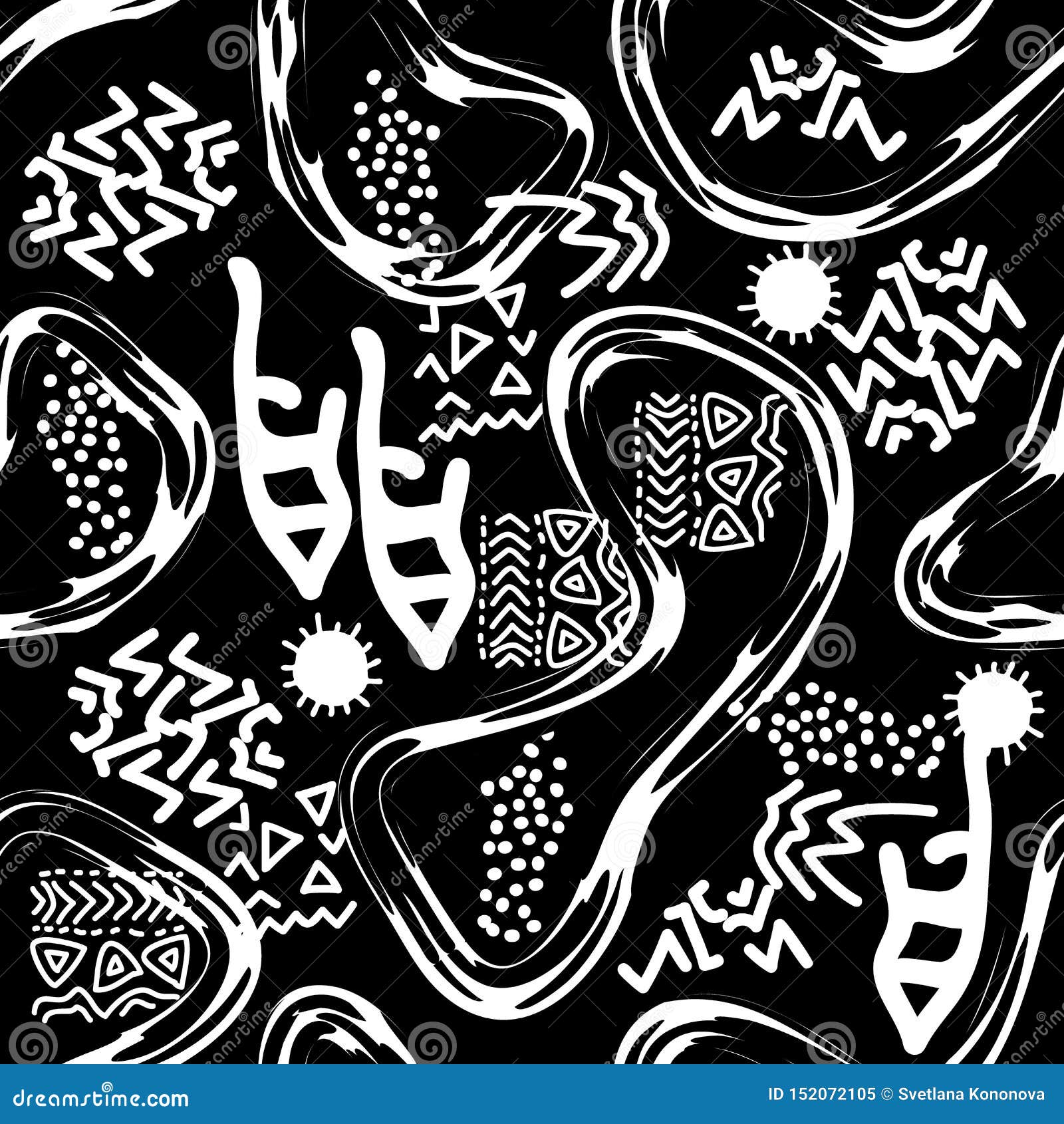 Tribal Art Pattern. stock vector. Illustration of print - 152072105
