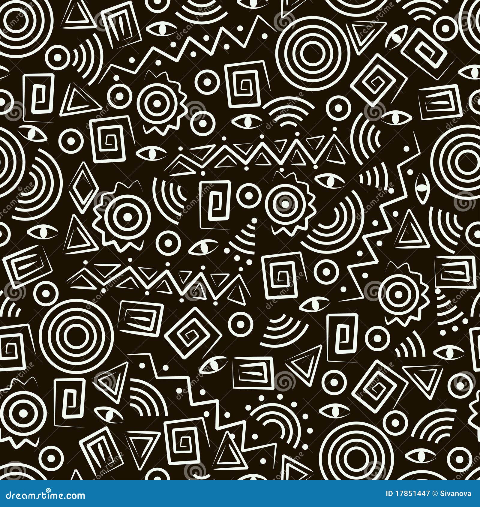 Tribal Art. Seamless Pattern with Abstract Figures Stock Vector ...
