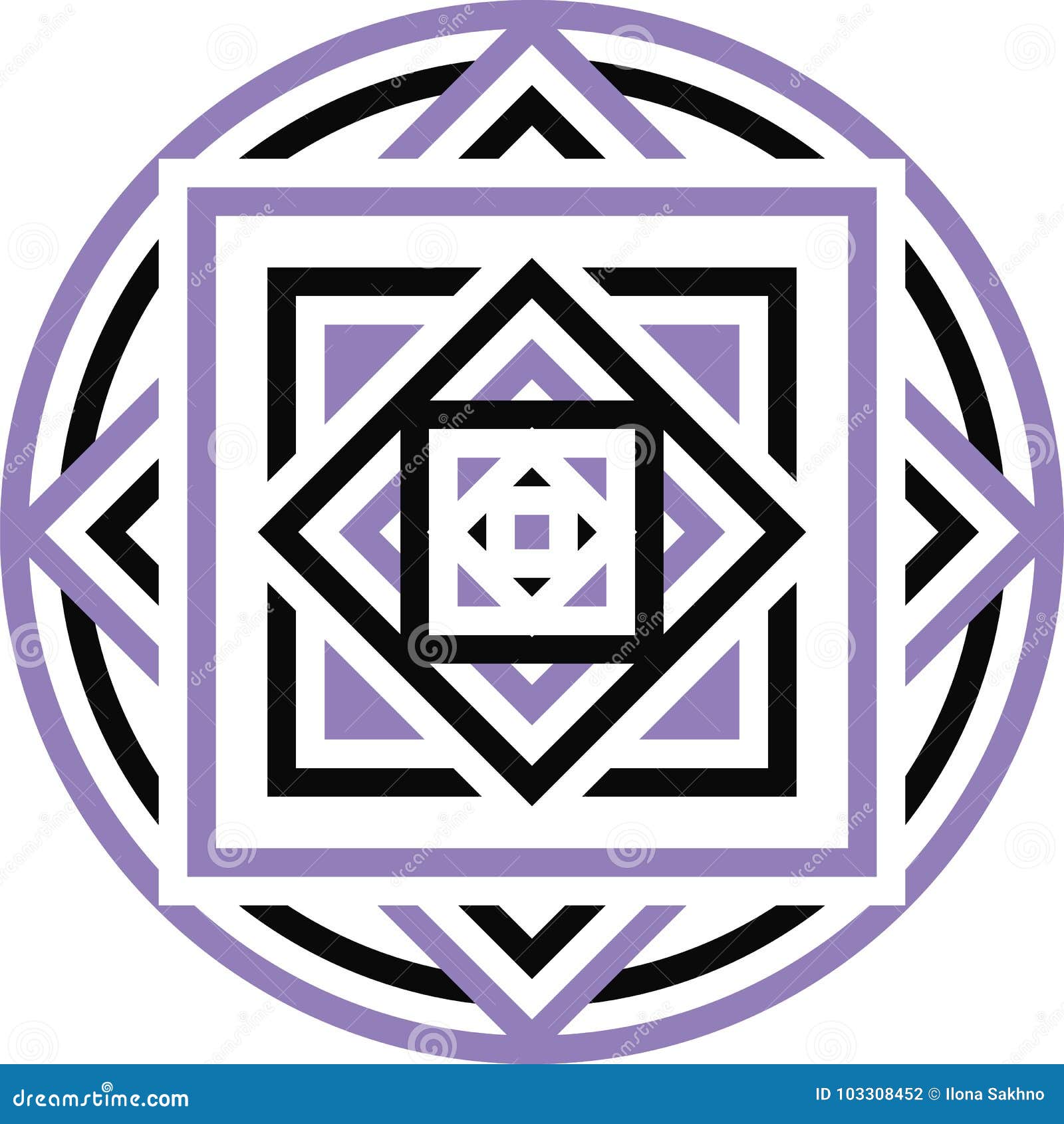 Tribal Aztec Geometric Pattern or Print in Circle Stock Vector ...