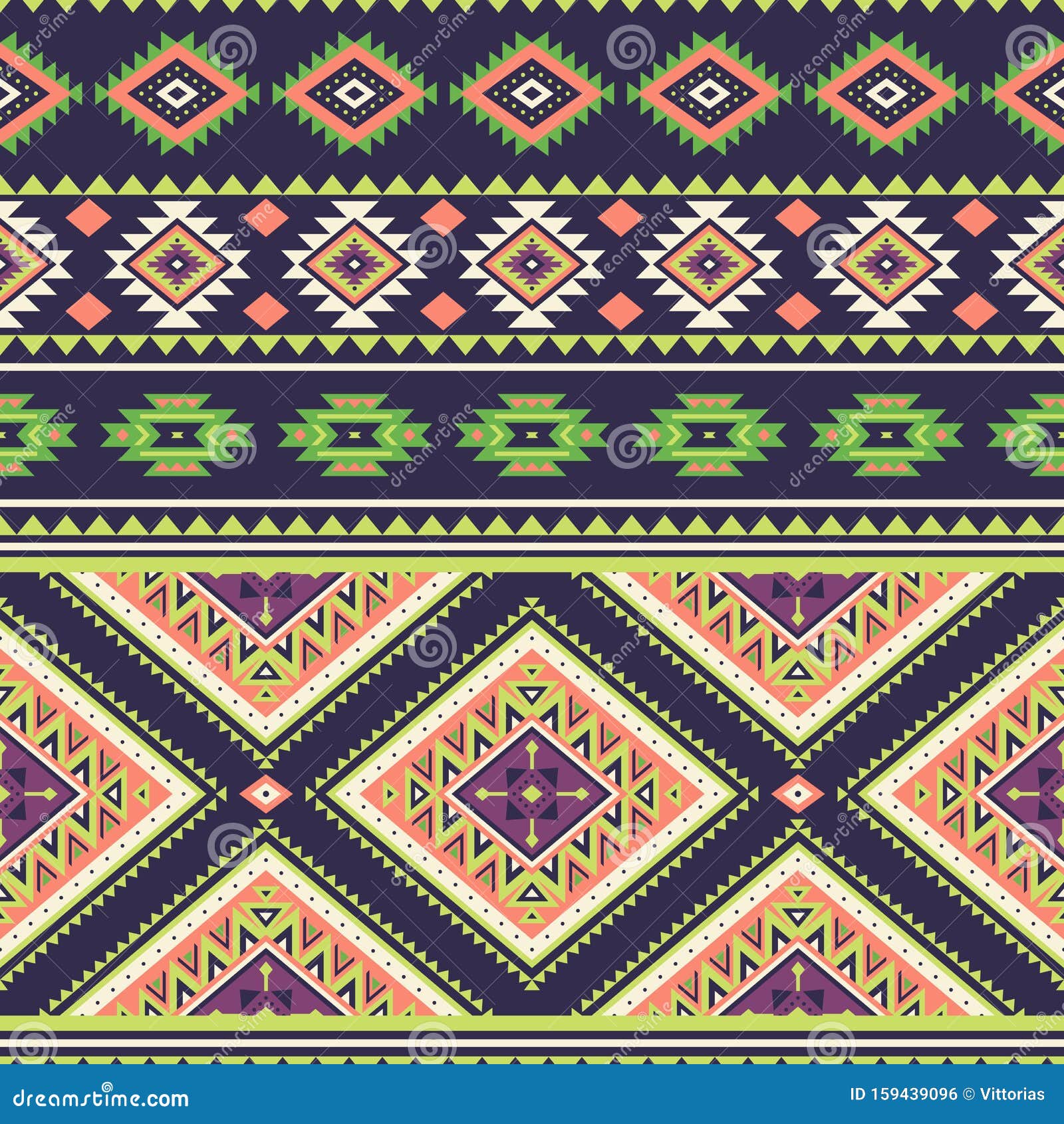 Tribal Aztec Geometric Seamless Pattern Stock Vector Illustration Of
