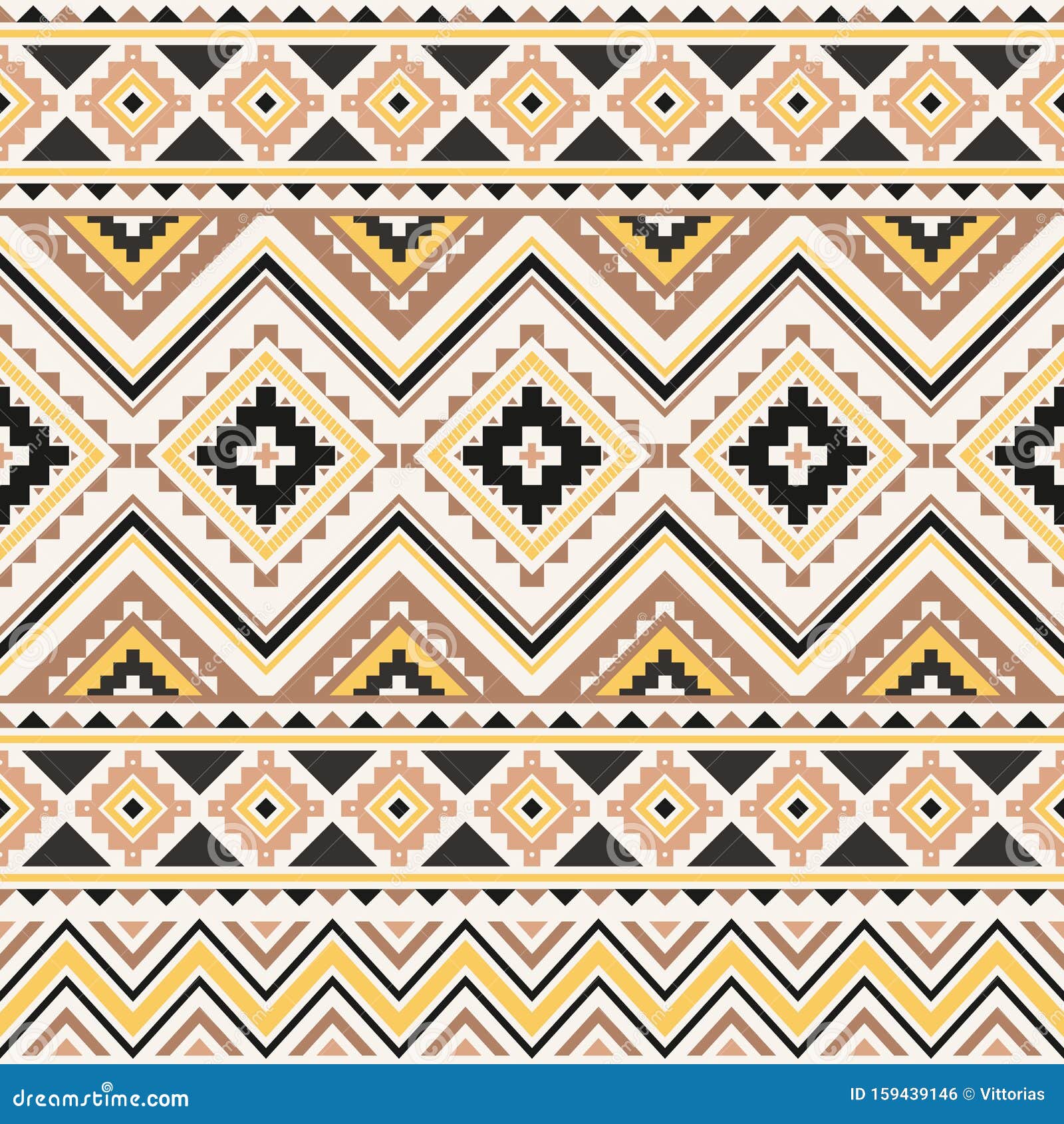 Tribal Aztec Geometric Seamless Pattern Stock Vector - Illustration of ...