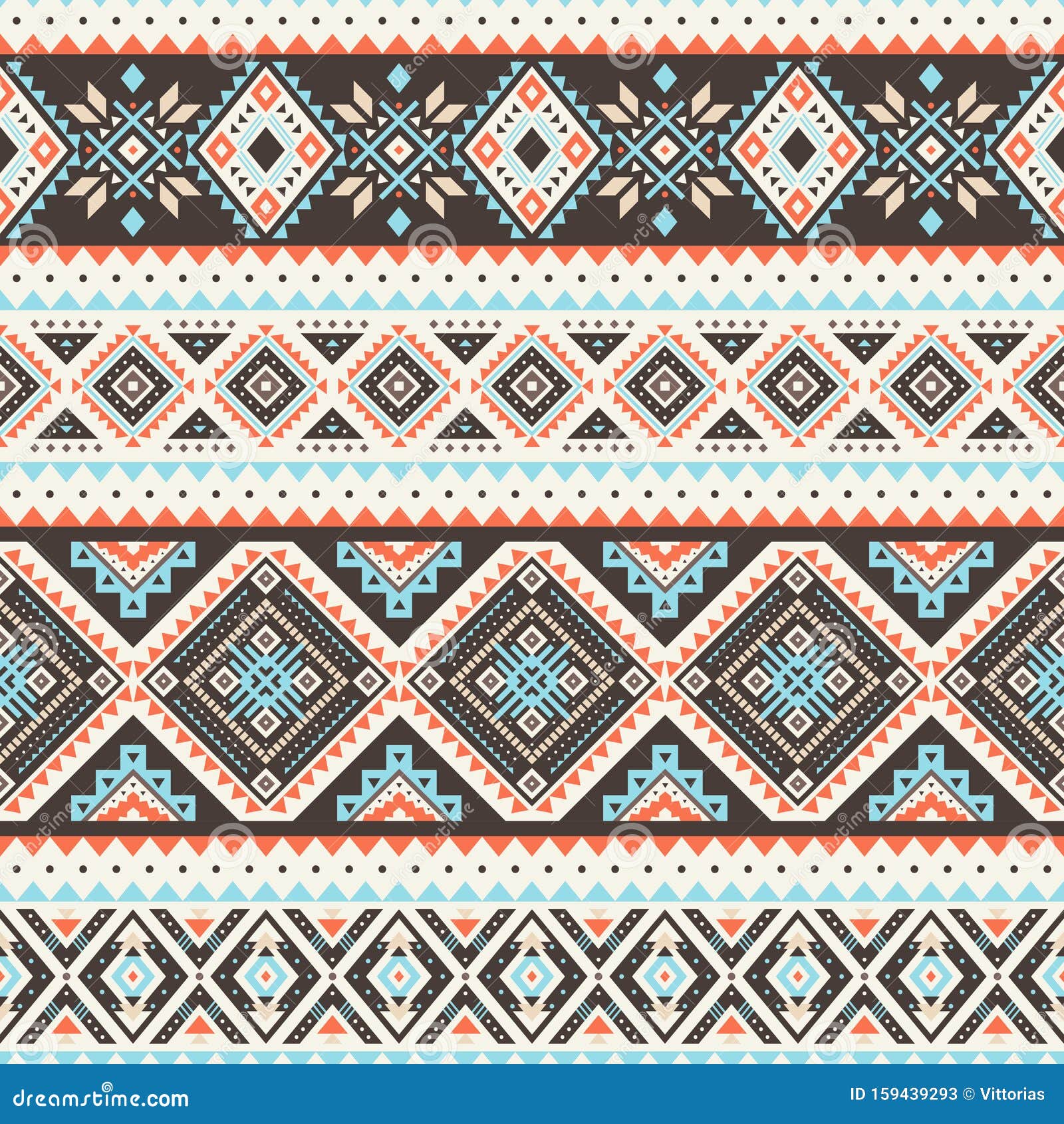 Tribal Aztec Geometric Seamless Pattern Stock Vector - Illustration of ...