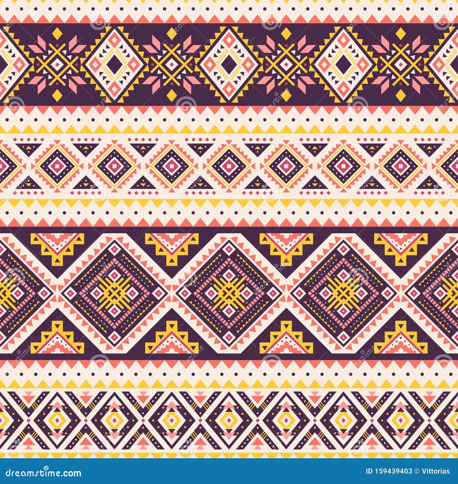 Tribal Aztec Geometric Seamless Pattern Stock Vector Illustration Of