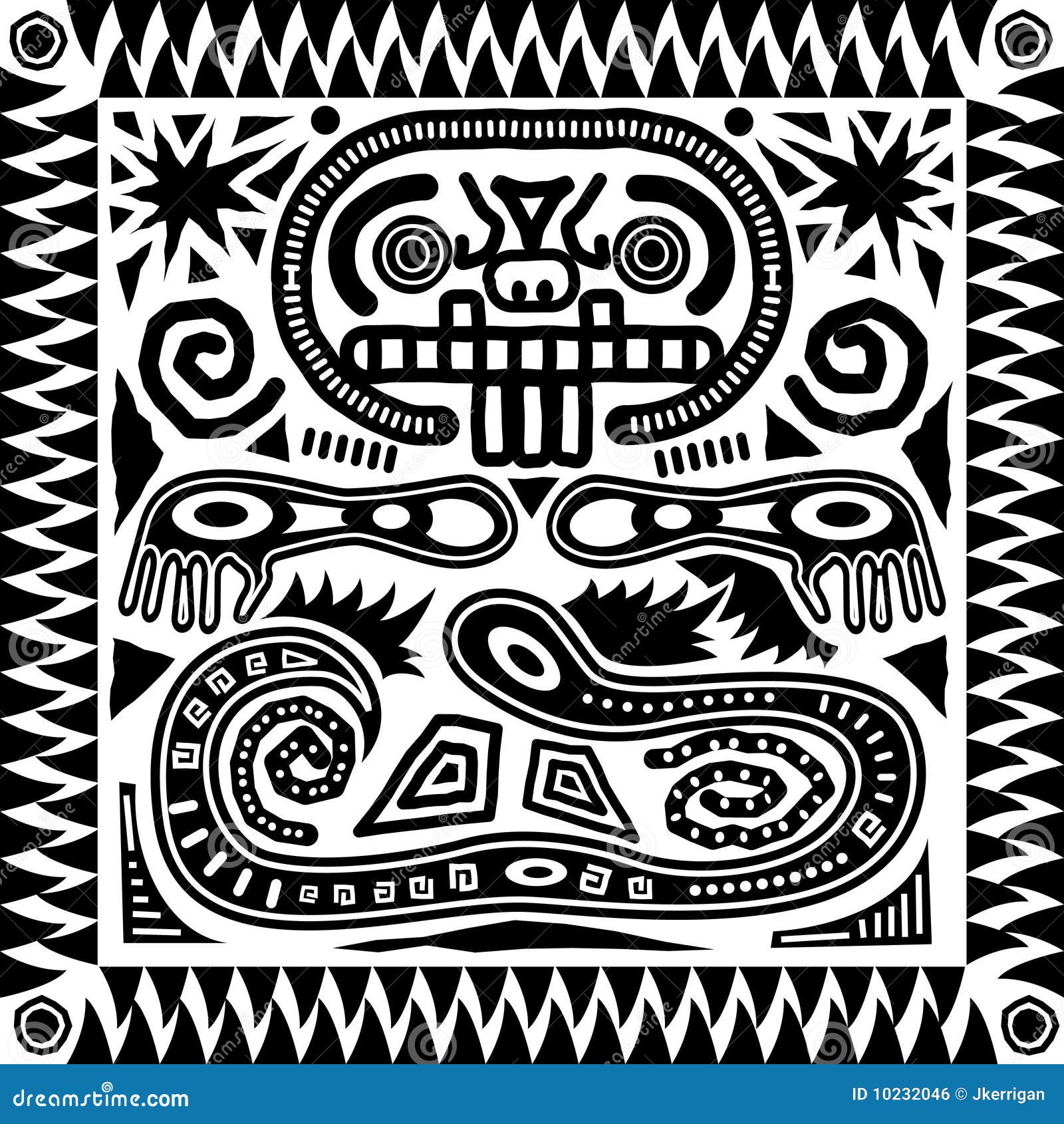 Tribal Aztec Tile stock vector. Illustration of aztec - 10232046