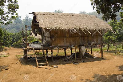 Tribal Bamboo Hut stock photo. Image of wooden, family - 5109924