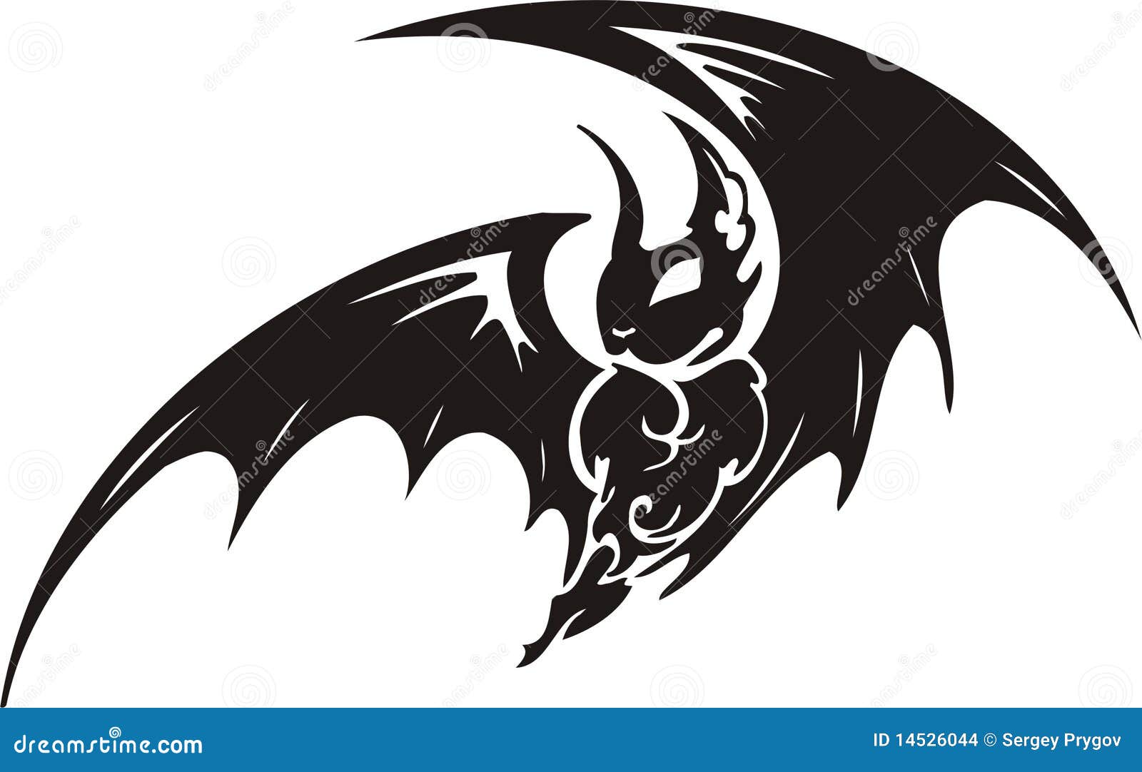 Tribal Bat . stock vector. Illustration of drawing, halloween - 14526044