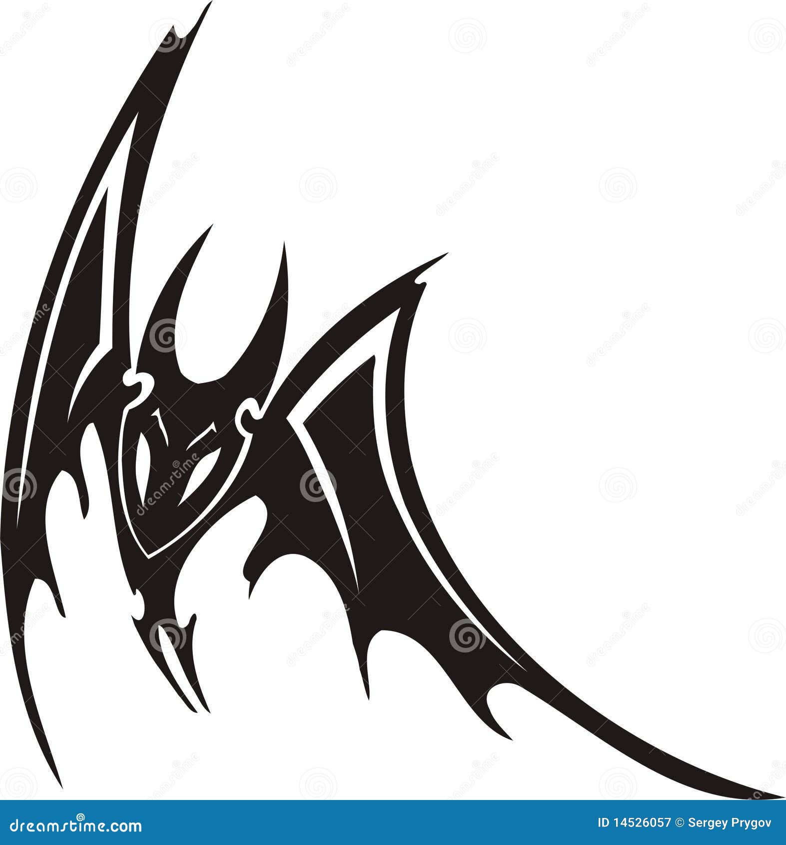 Tribal Bat . stock vector. Illustration of iskusstvoo - 14526057