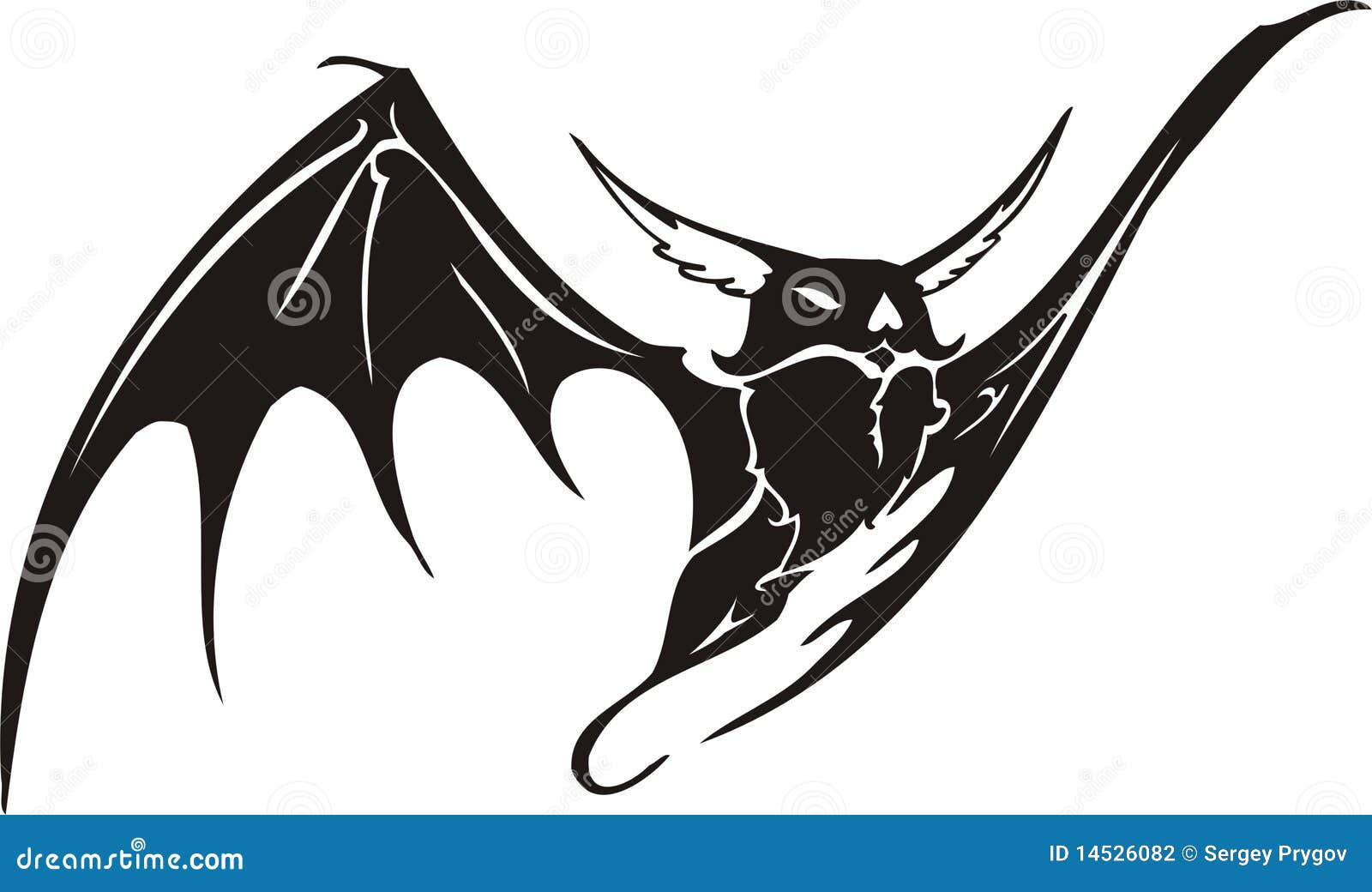 Tribal Bat . stock vector. Illustration of iskusstvoo - 14526082