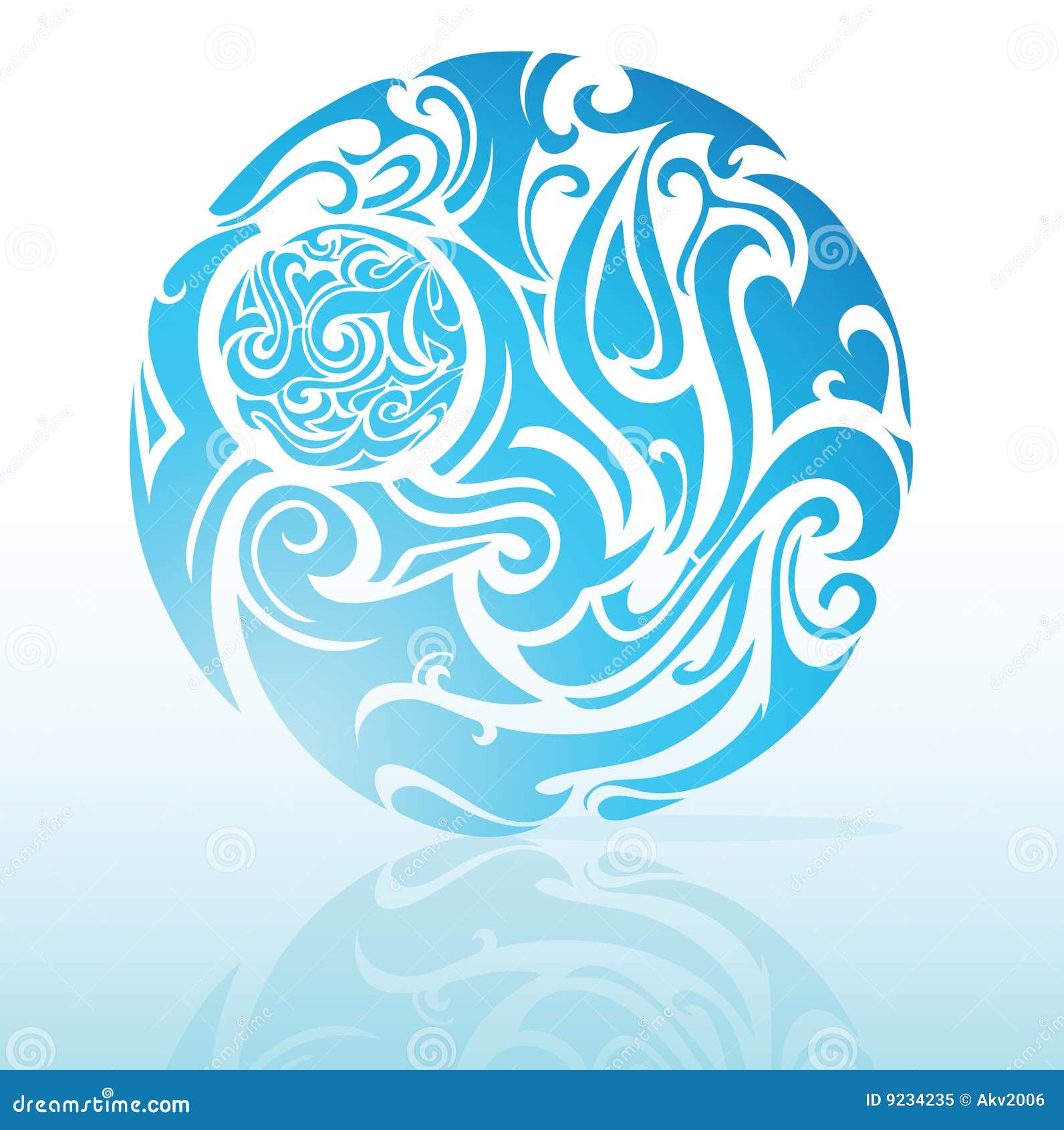 Tribal blue stock vector. Illustration of beauty, graphic - 9234235